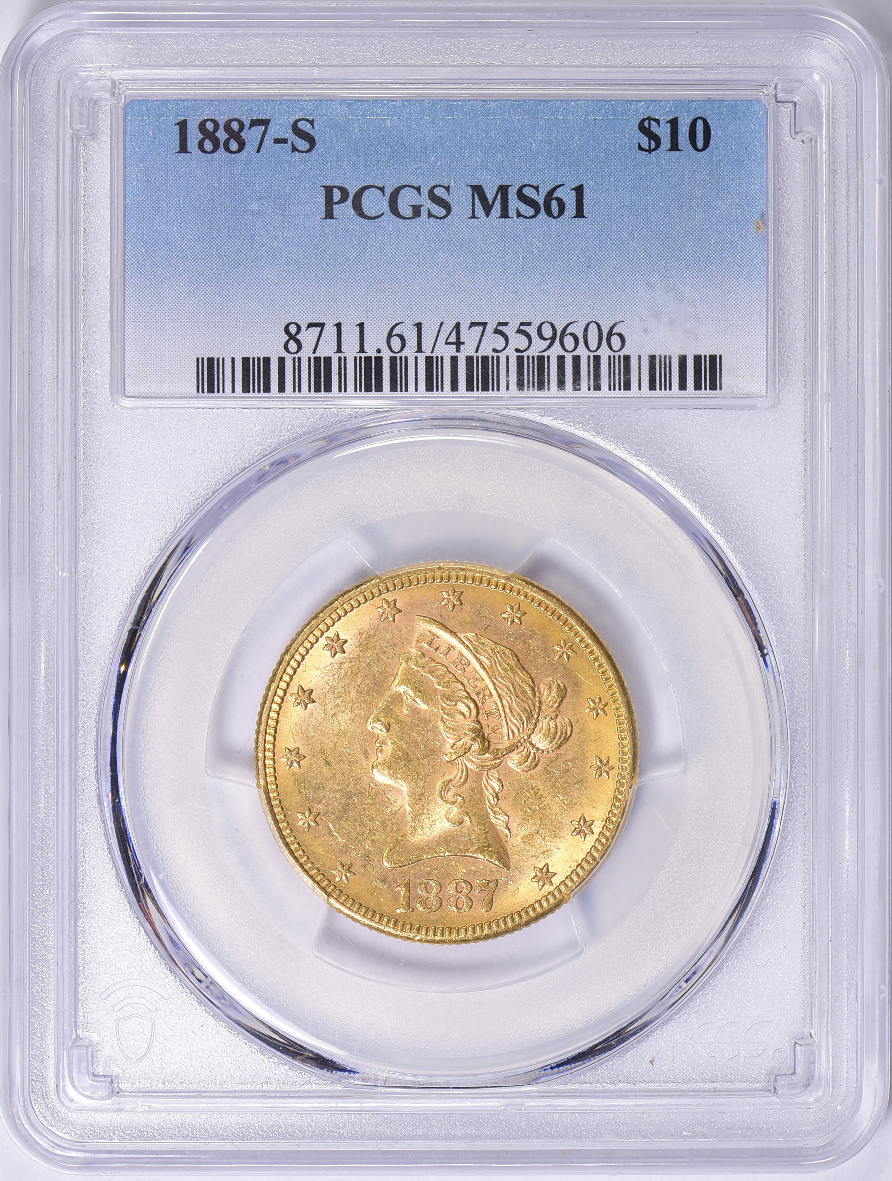 1887-S Liberty Gold Eagle PCGS MS-61 (Item 1699348) | GreatCollections ...