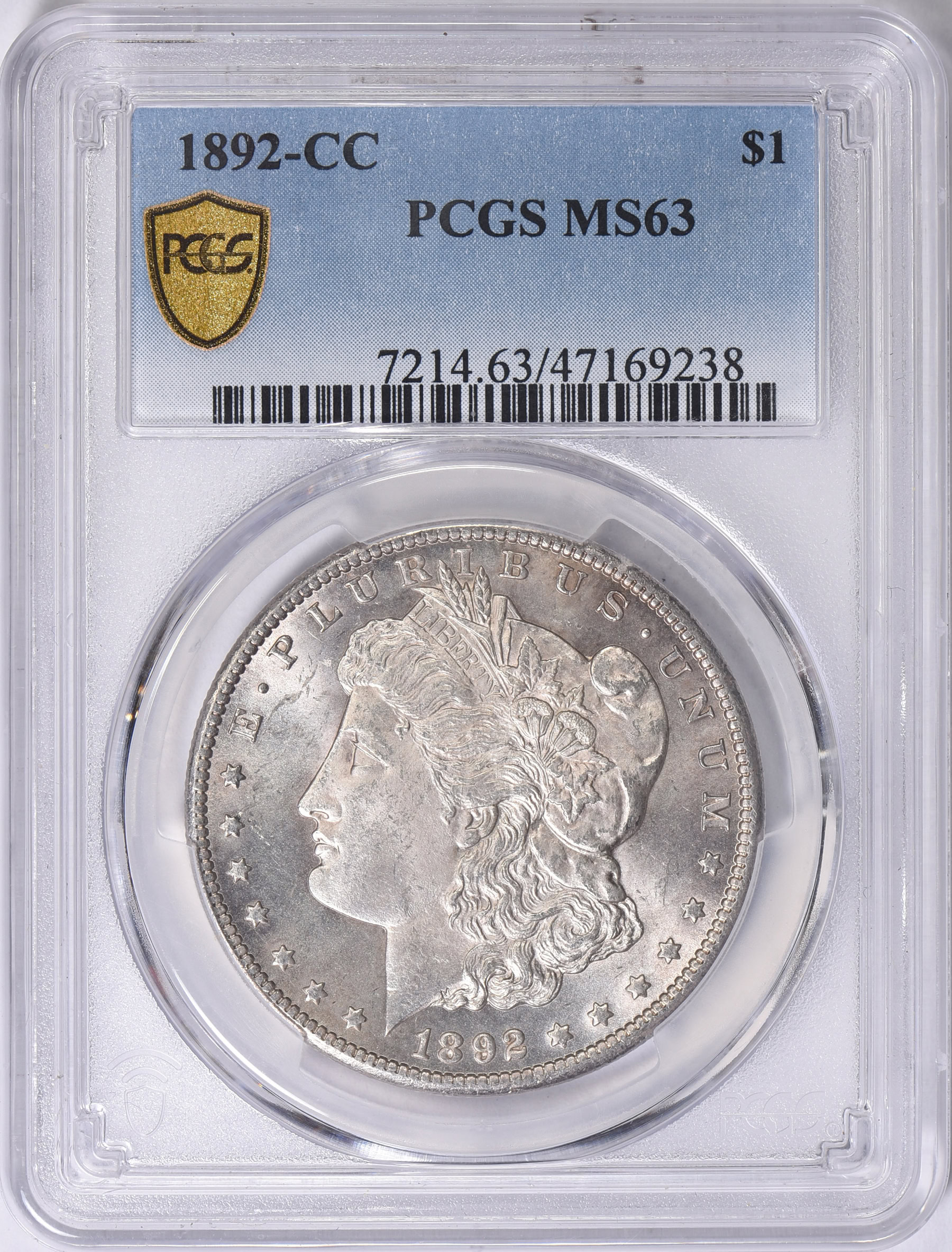 1892-CC Morgan Silver Dollar PCGS MS-63 (Item 1699356) | GreatCollections Coin Auctions