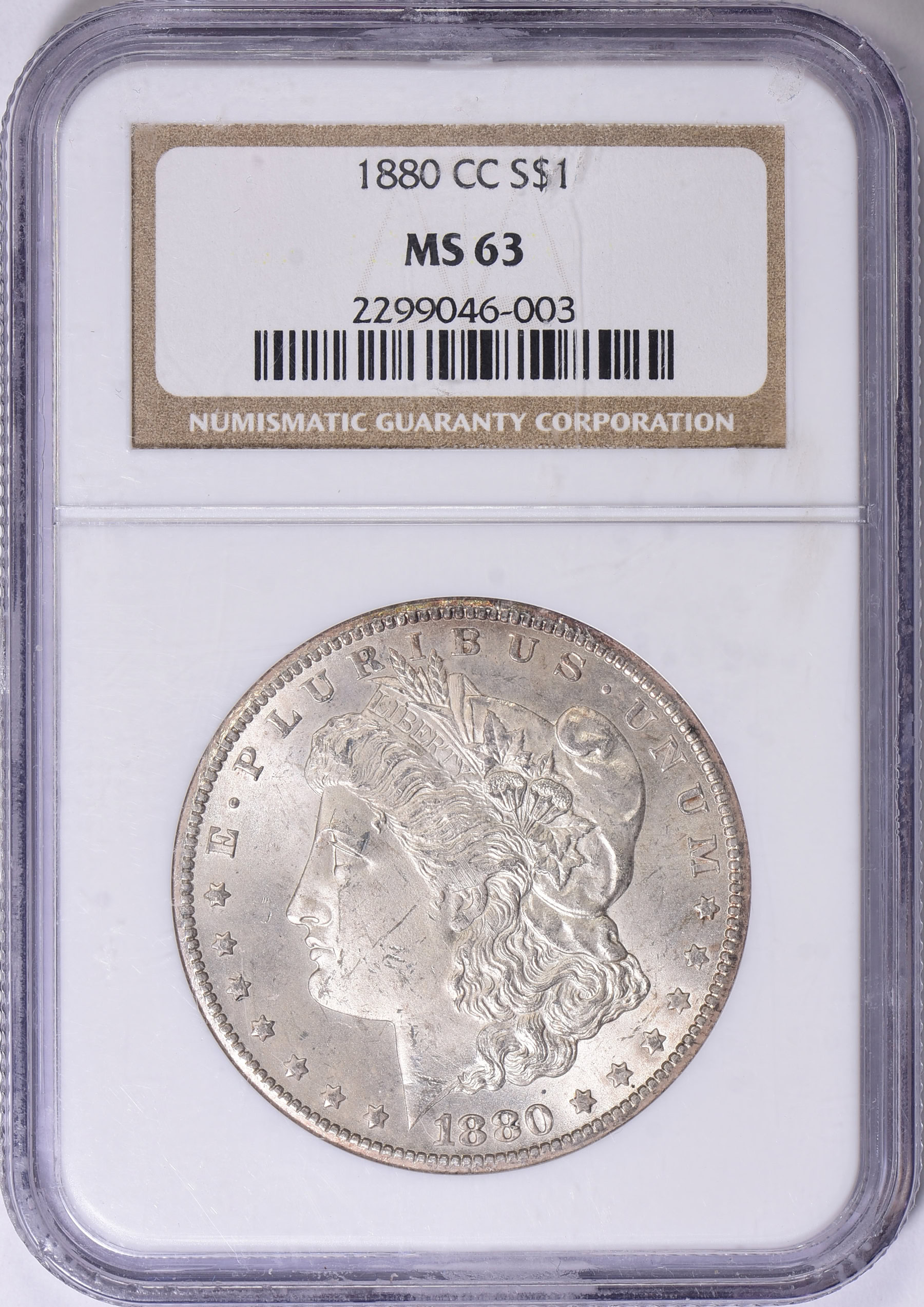 1880-CC Morgan Silver Dollar NGC MS-63 (Item 1699361) | GreatCollections Coin Auctions