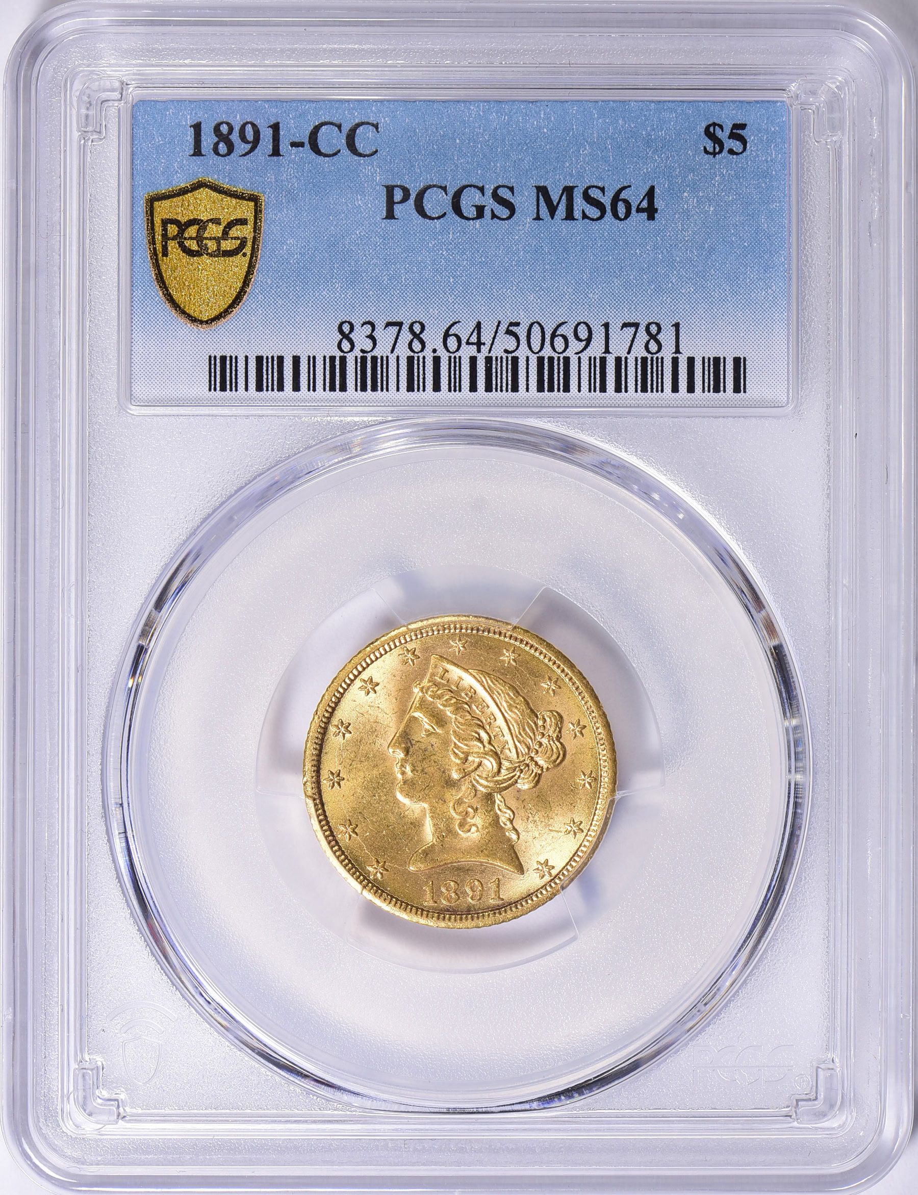 1891-CC Liberty Gold Half Eagle PCGS MS-64 (Item 1699642) | GreatCollections Coin Auctions