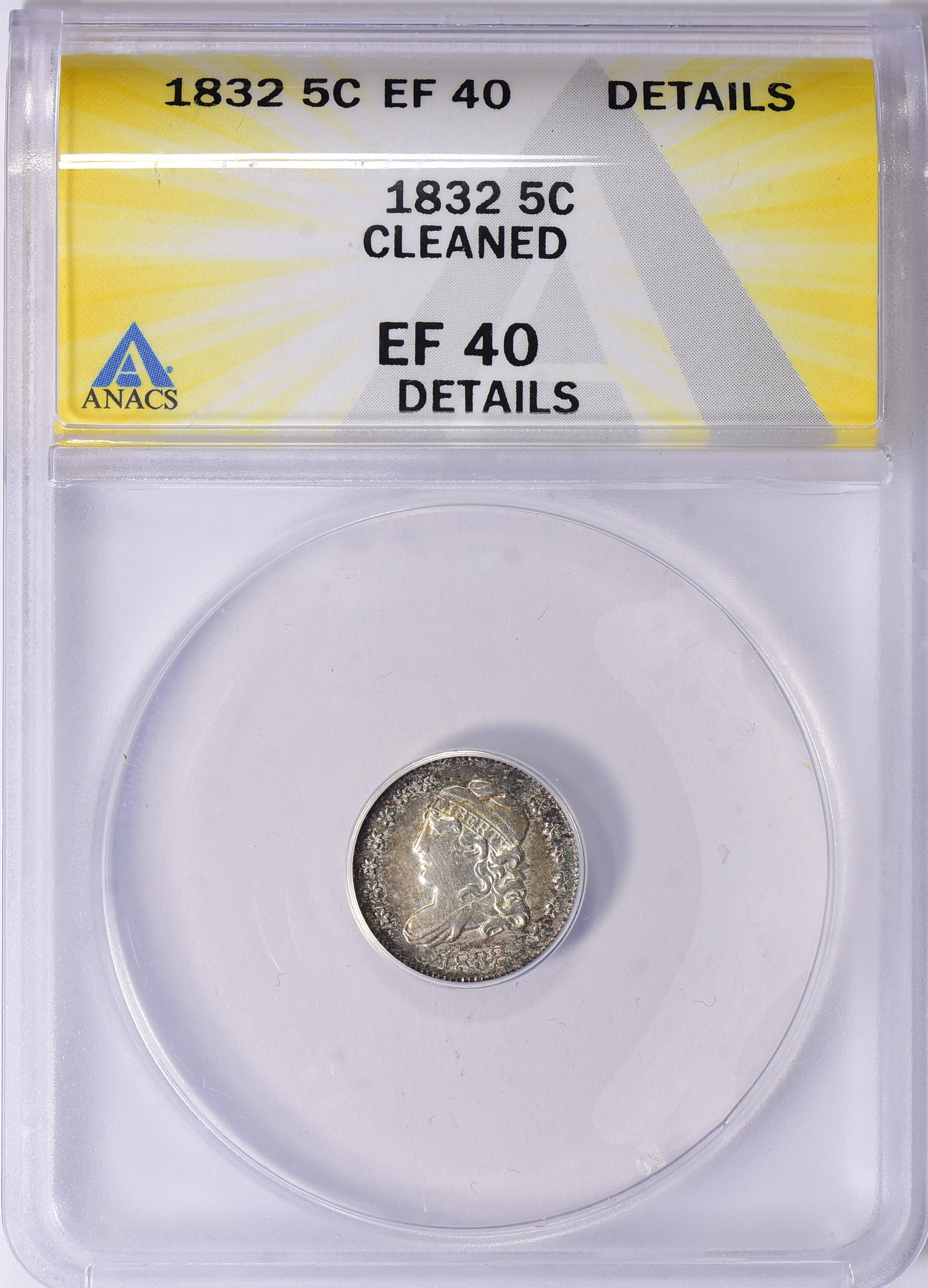 1832 Capped Bust Half Dime ANACS XF-40 Details (Item 1699760) | GreatCollections Coin Auctions