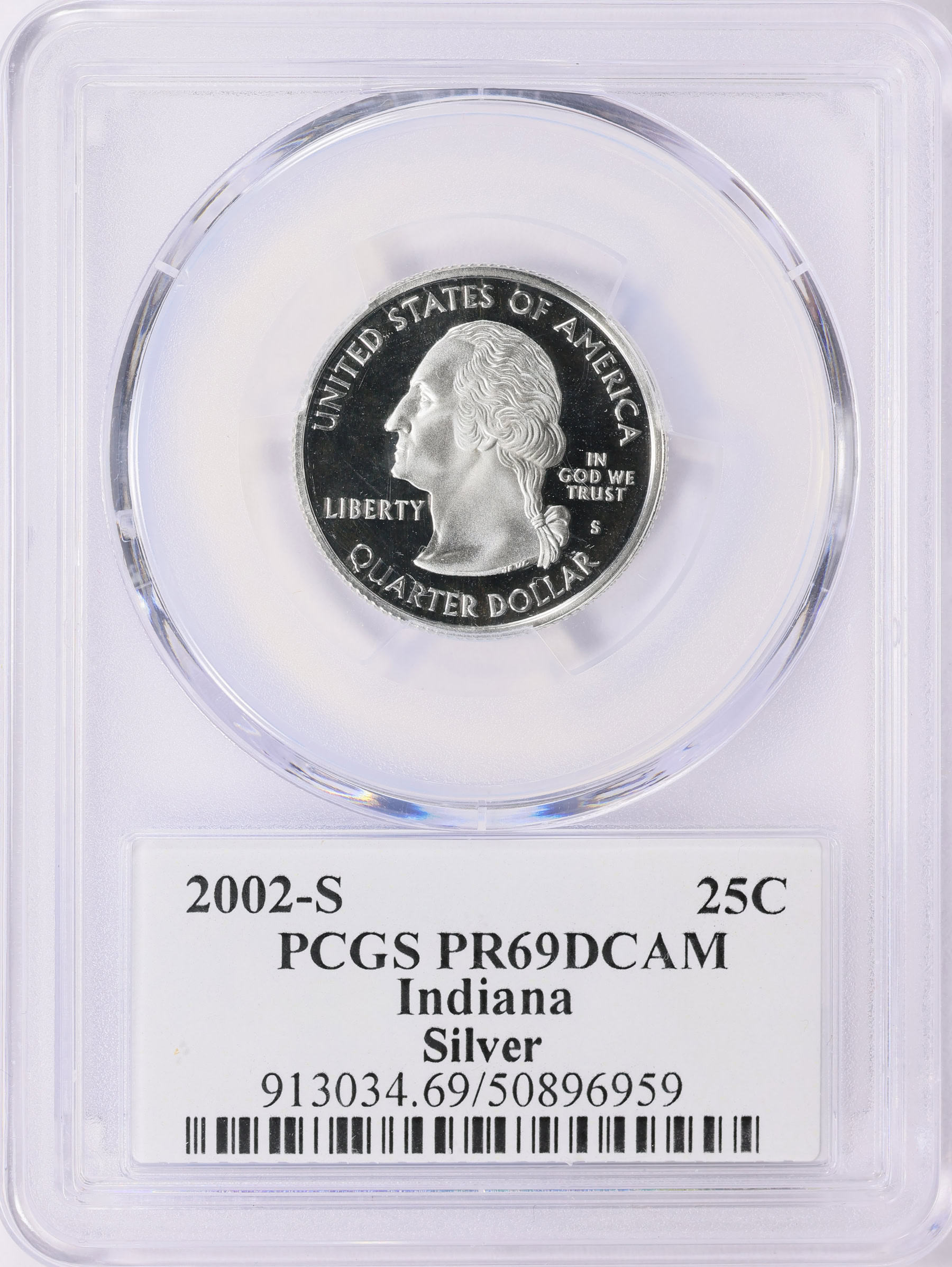 2002-S State Quarter Indiana Silver PCGS Proof-69 DCAM (Item 1699842 ...