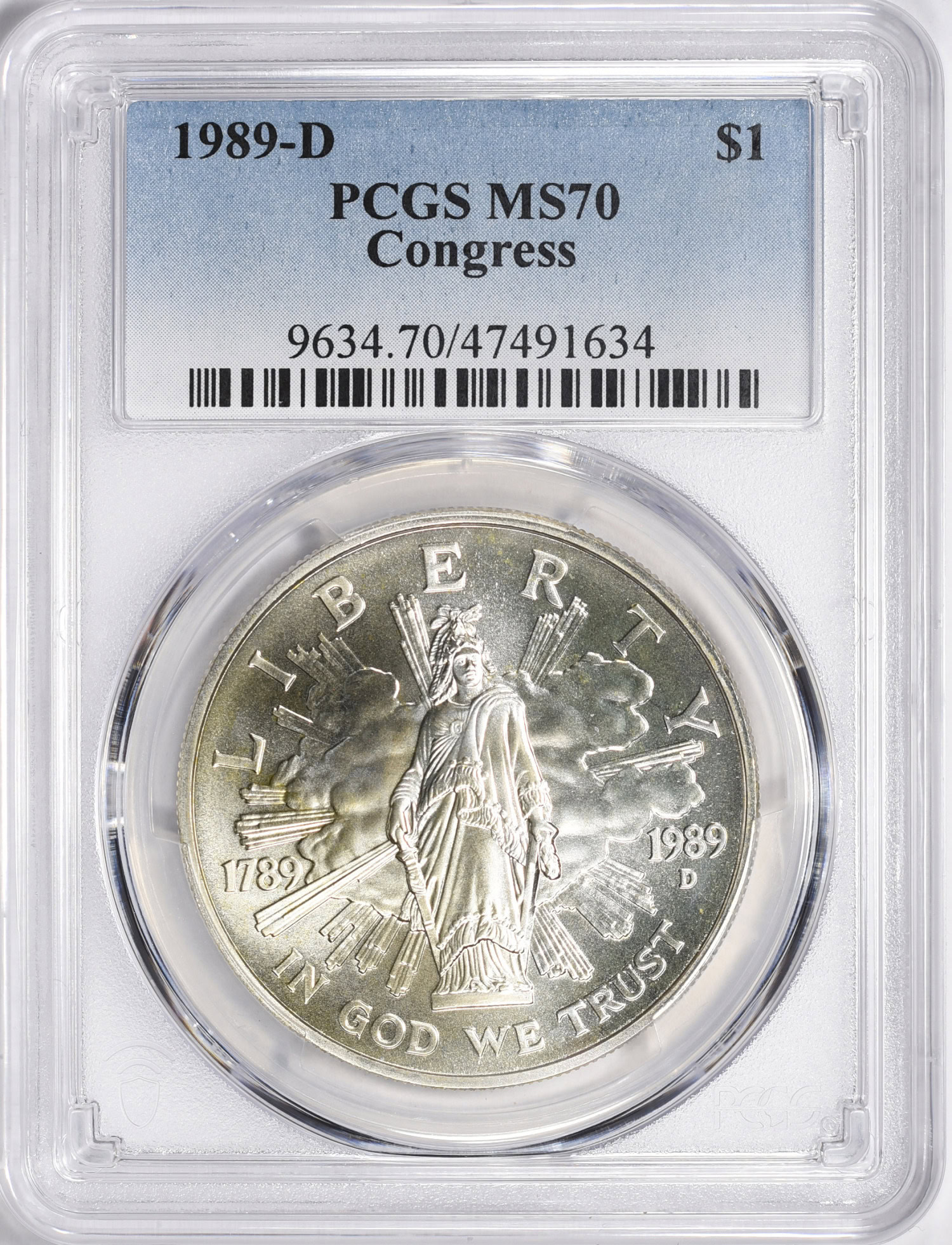 1989-D Congress Bicentennial Silver Dollar PCGS MS-70 (Item 1700028 ...