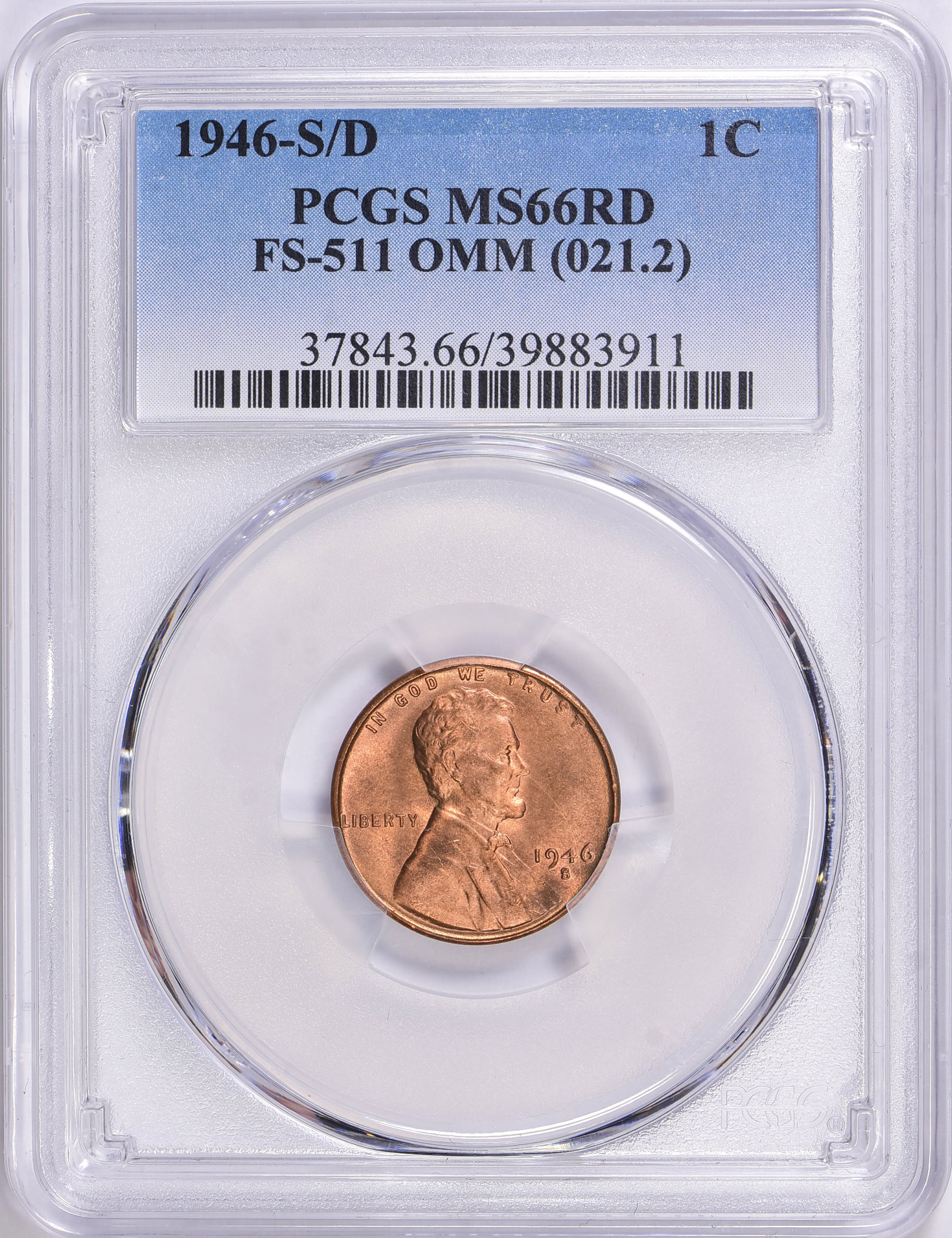 1946-S/D Lincoln Cent Over Mintmark FS-511 (021.2) PCGS MS-66 RD (Item 1700122 ...