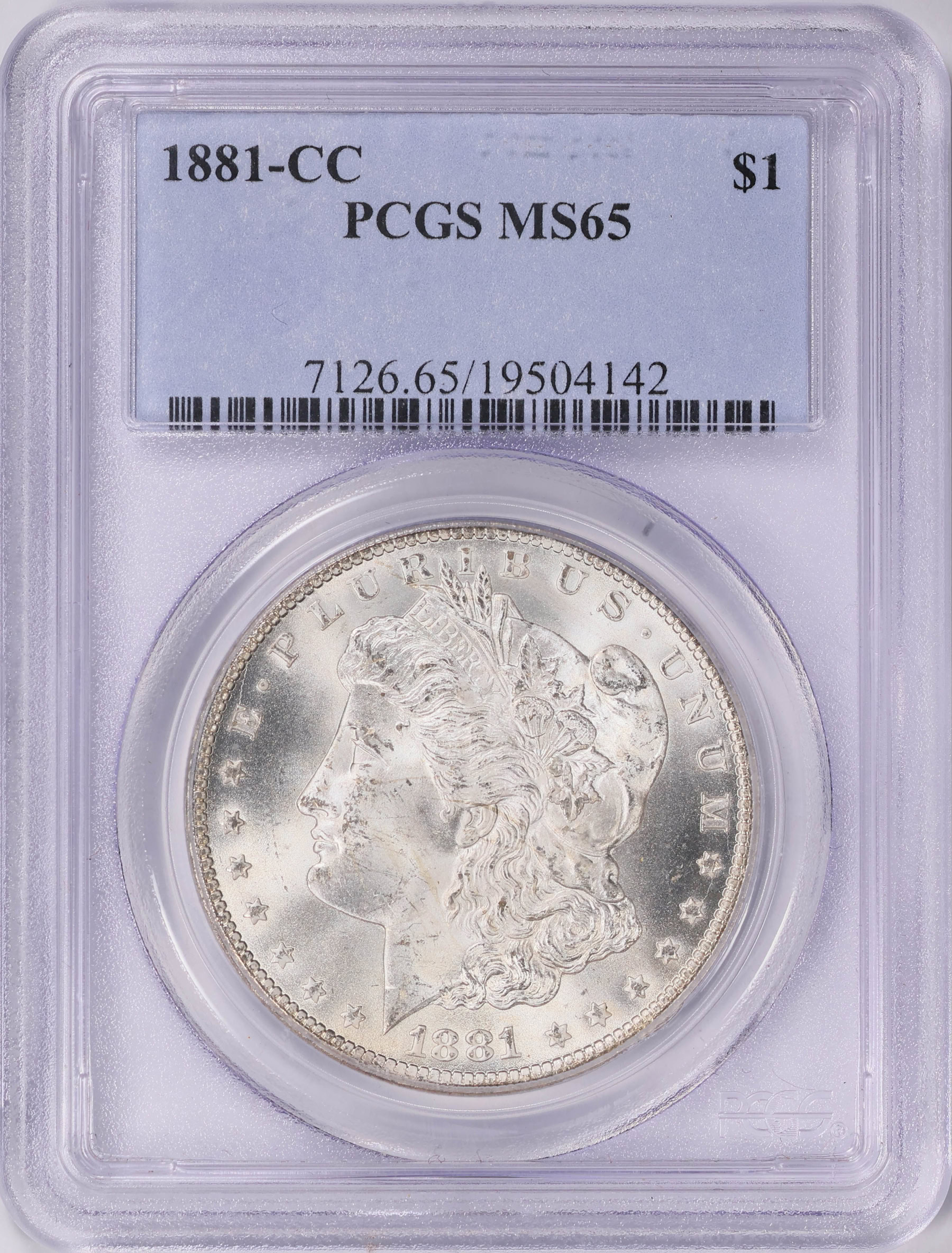 1881-CC Morgan Silver Dollar PCGS MS-65 (Item 1700274) | GreatCollections Coin Auctions