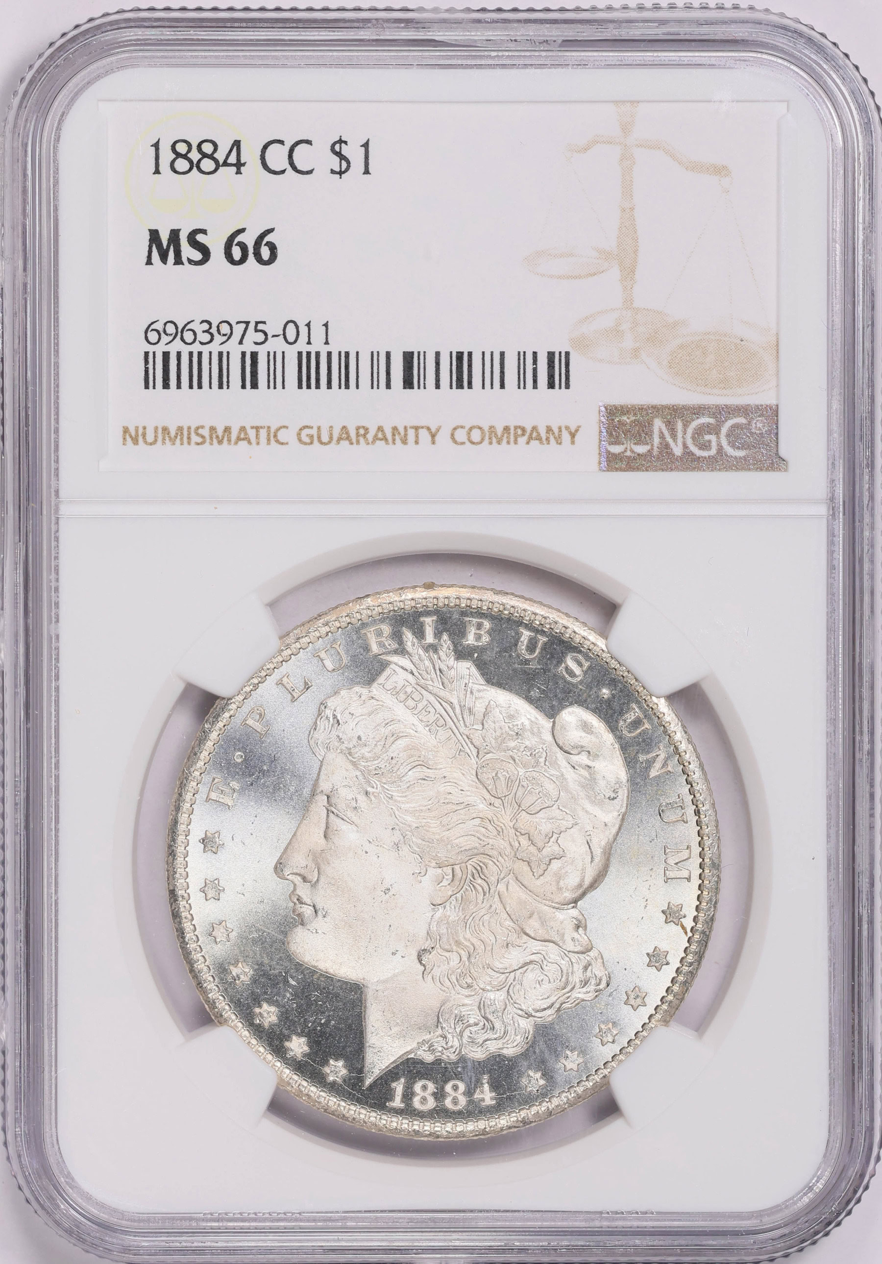 1884-CC Morgan Silver Dollar NGC MS-66 (Item 1700303) | GreatCollections Coin Auctions