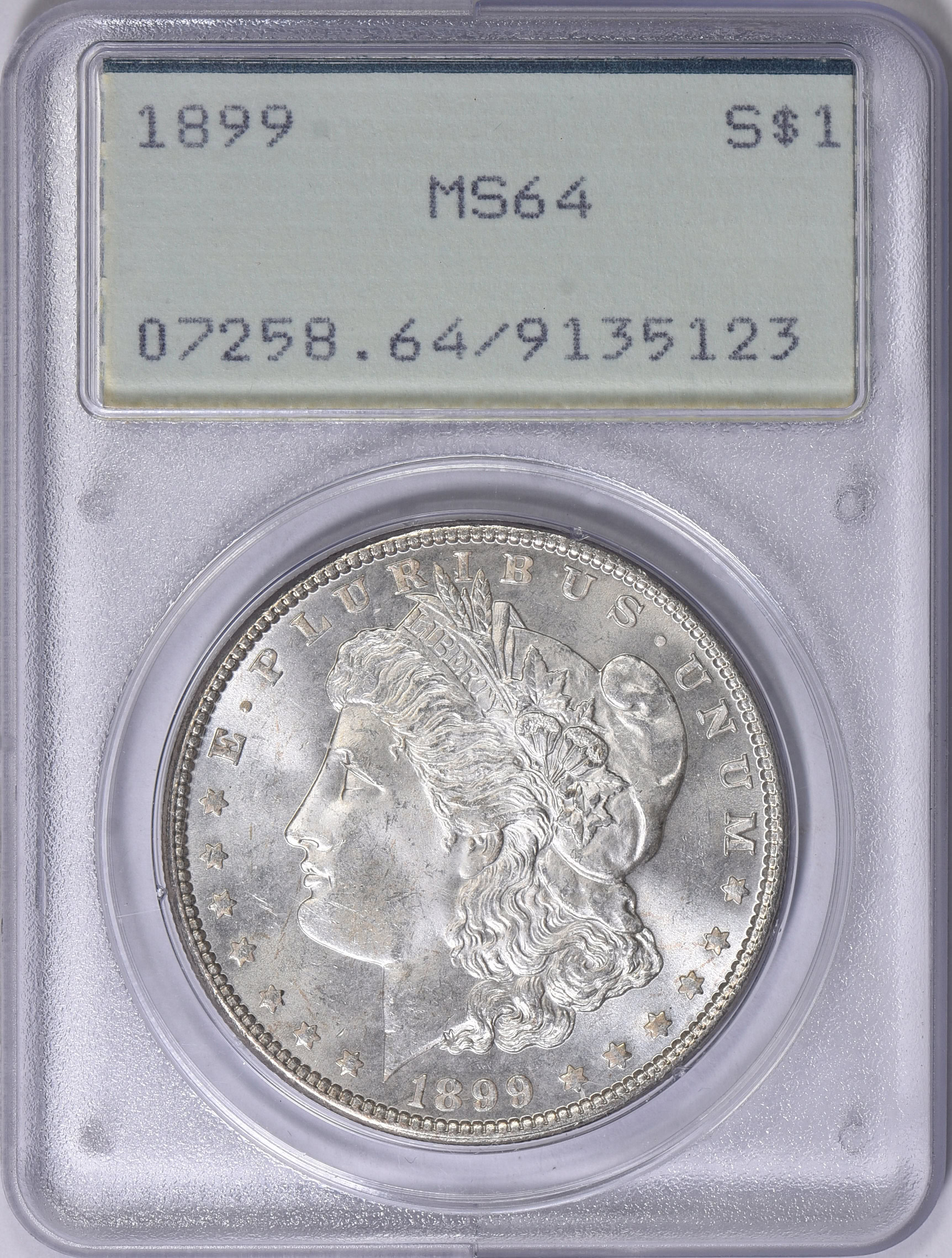 1899 Morgan Silver Dollar PCGS MS-64 OGH (1st Gen) (Item 1700666) | GreatCollections Coin Auctions