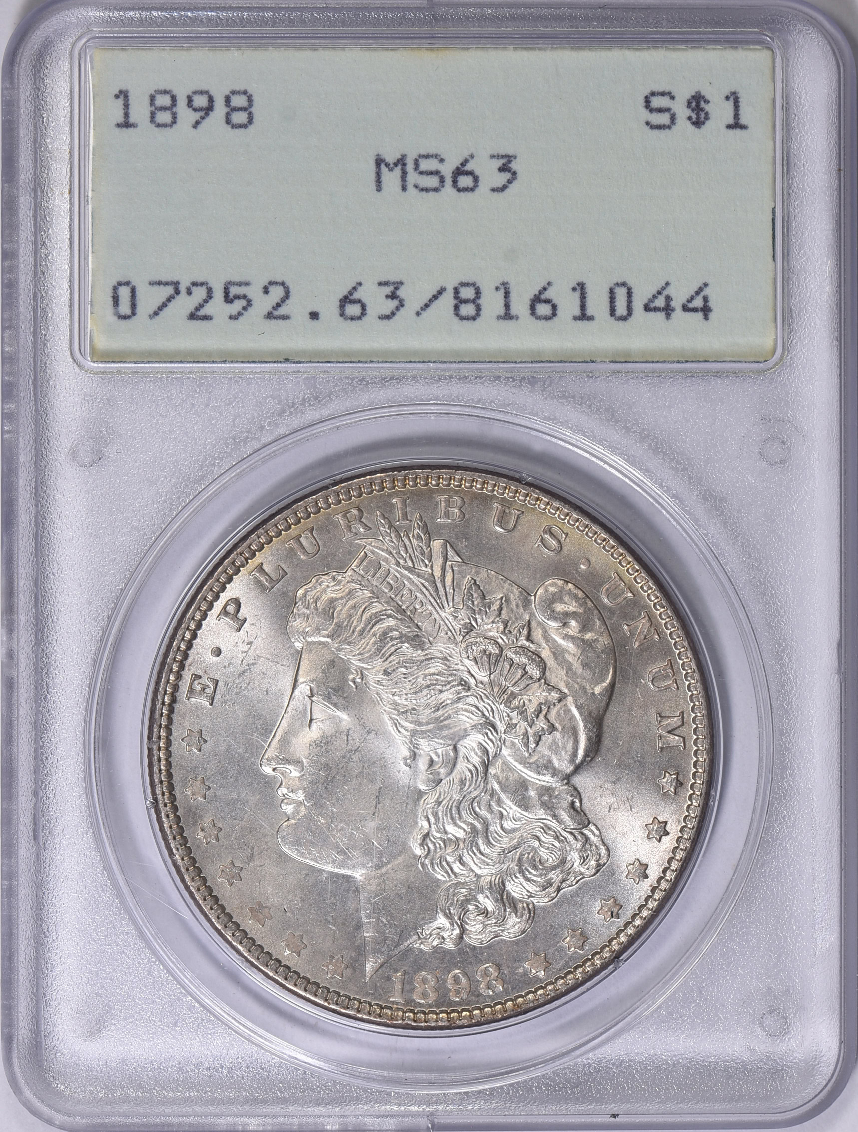 1898 Morgan Silver Dollar PCGS MS-63 OGH (1st Gen) (Item 1700669 ...