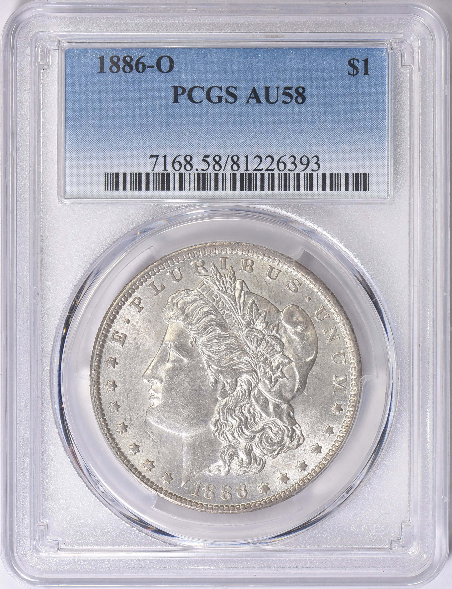 1886-O Morgan Silver Dollar PCGS AU-58 (Item 1700697) | GreatCollections Coin Auctions