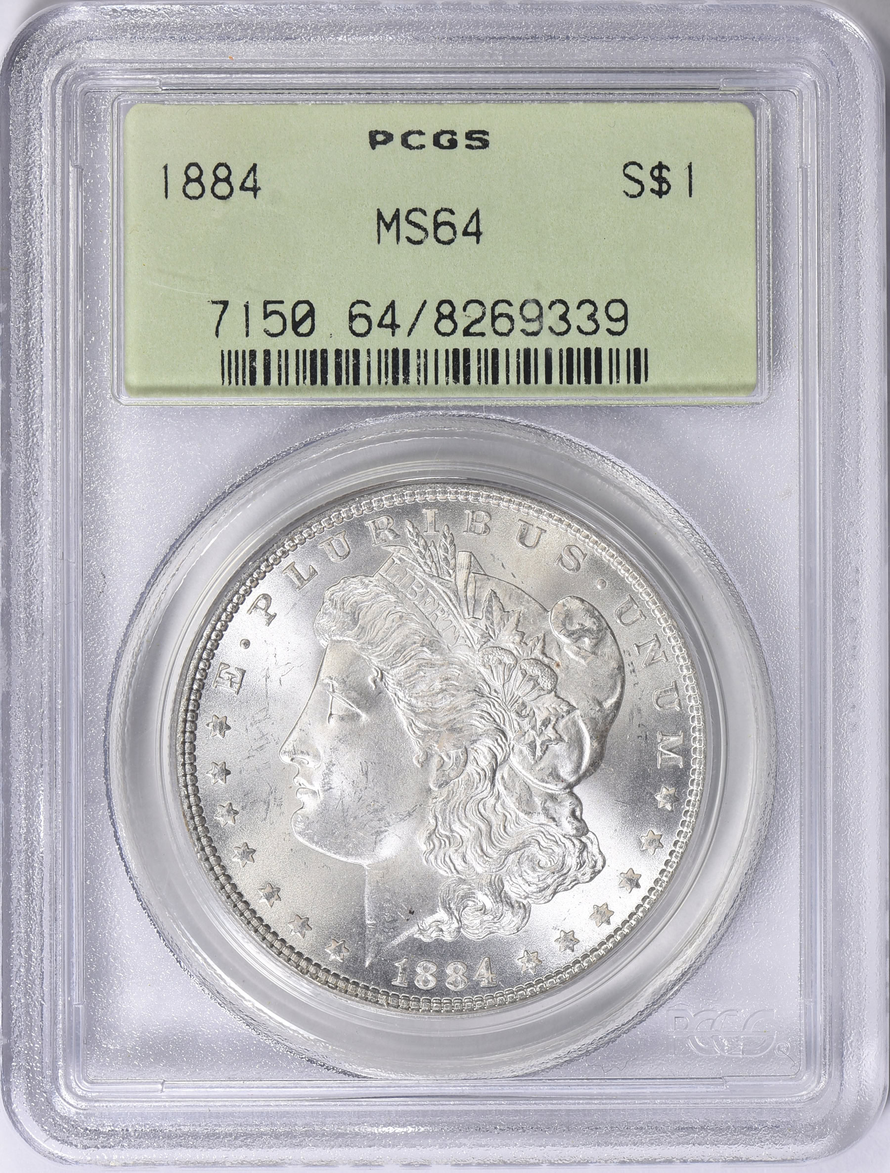 1884 Morgan Silver Dollar PCGS MS-64 OGH (Item 1700705) | GreatCollections Coin Auctions