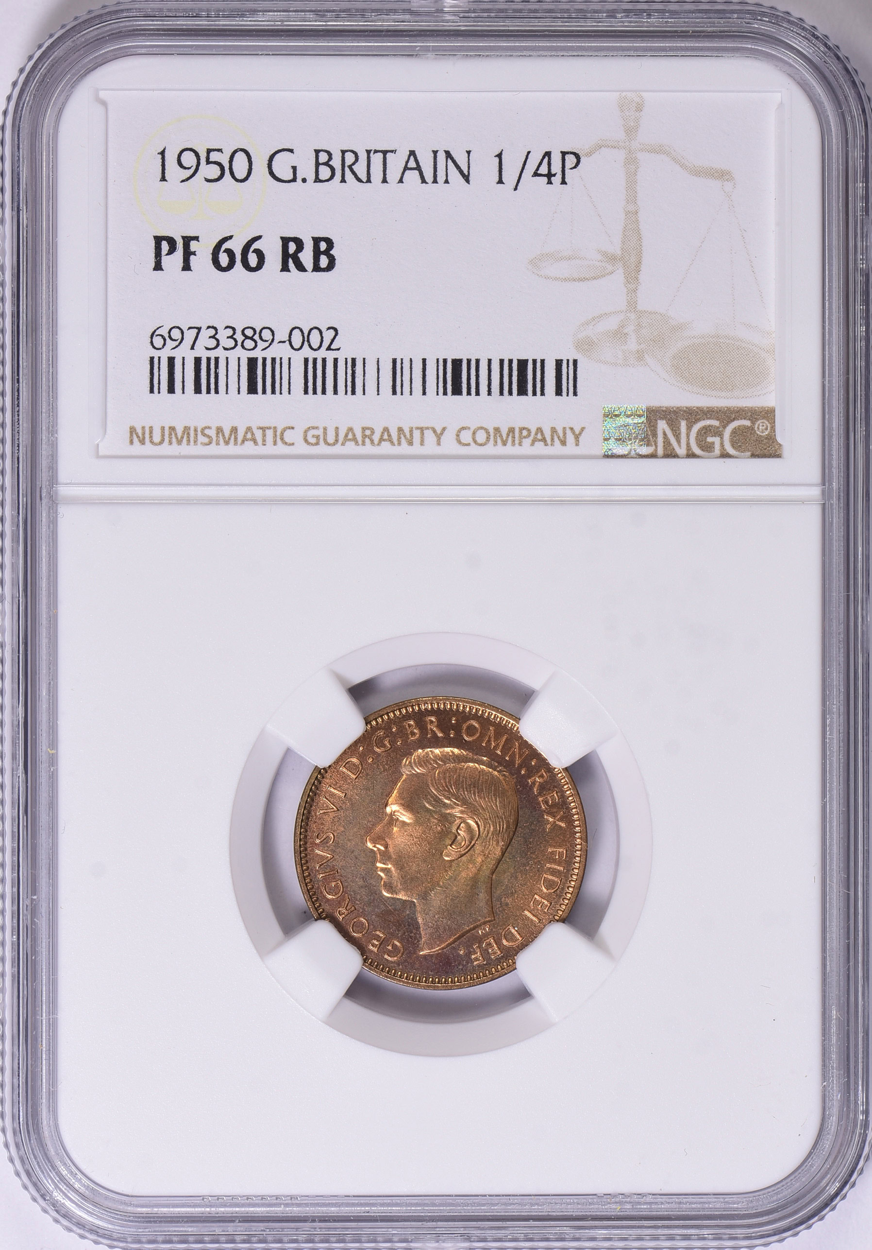 Great Britain 1950 Farthing KM-867 NGC Proof-66 RB (Item 1700852 ...