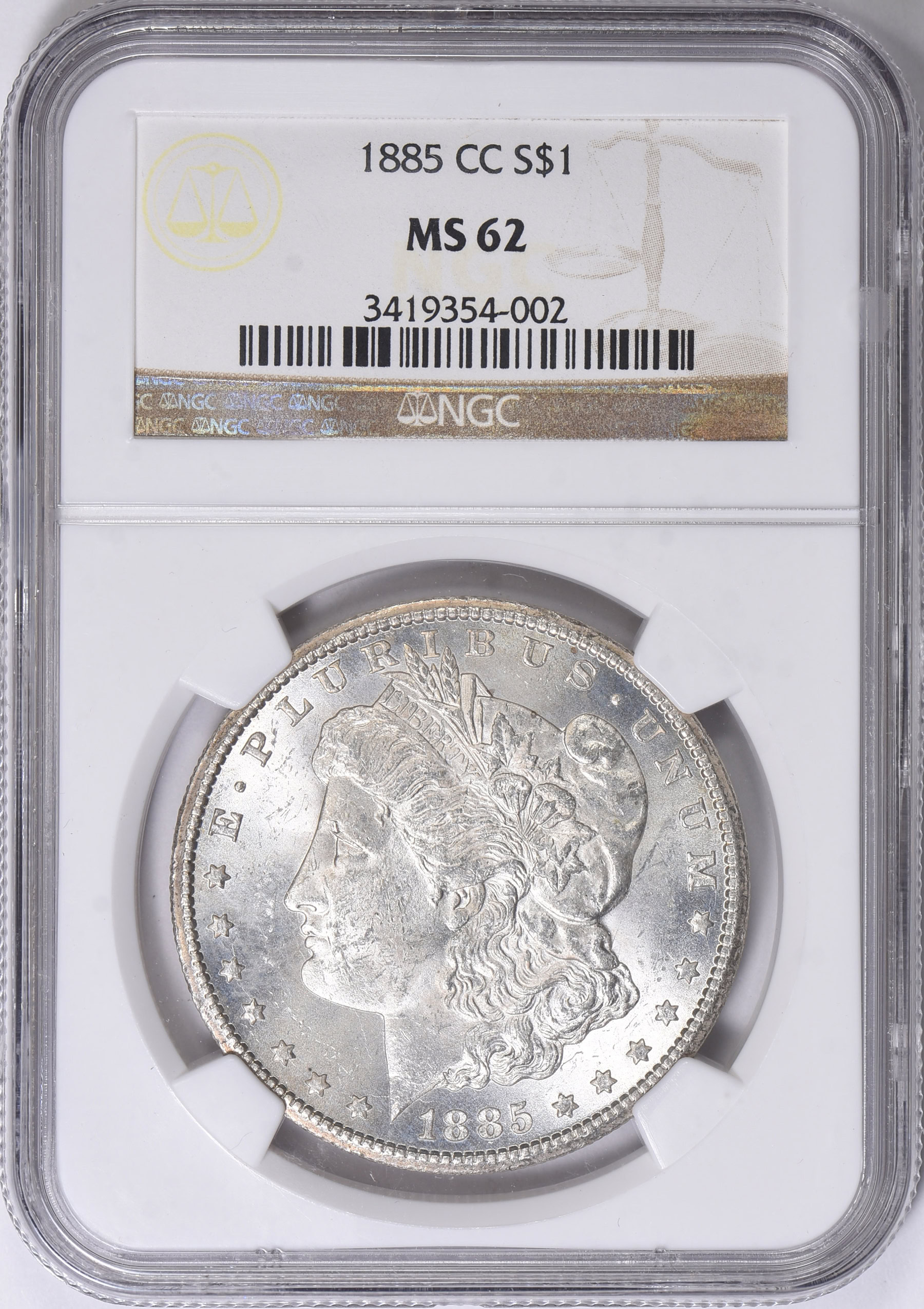 1885-CC Morgan Silver Dollar NGC MS-62 (Item 1701311) | GreatCollections Coin Auctions