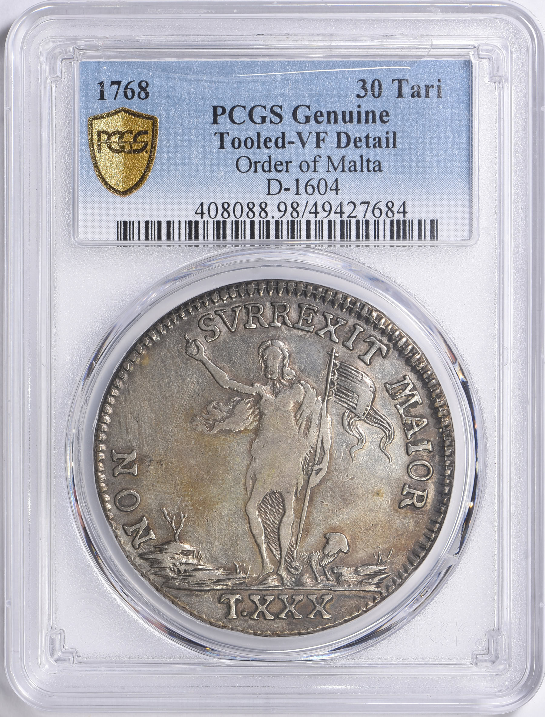 Order of Malta 1768 Silver 30 Tari KM-266 PCGS Genuine VF Details (Item ...