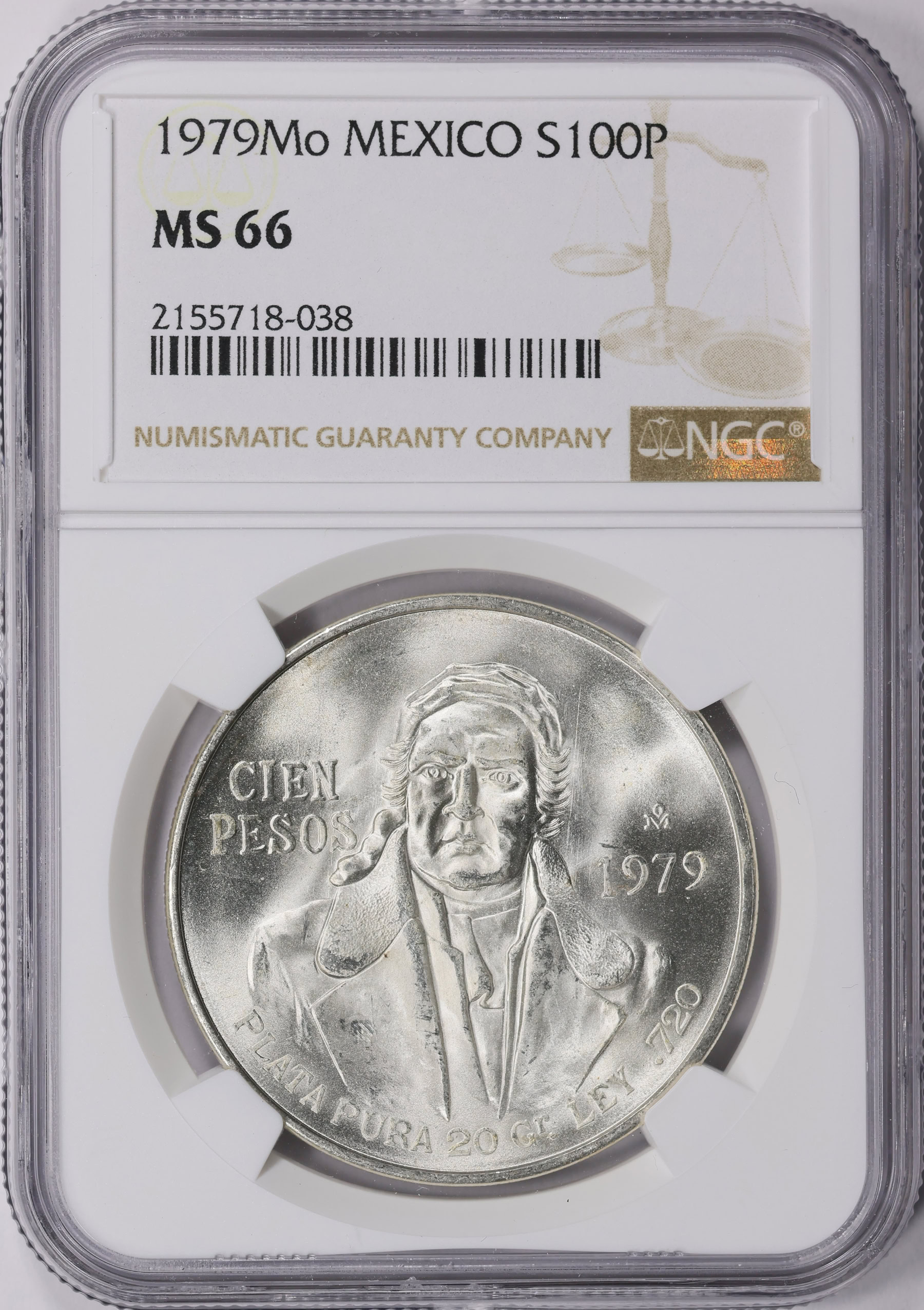 Mexico 1979-Mo Silver 100 Pesos KM-483.2 NGC MS-66 (Item 1701362) | GreatCollections Coin Auctions
