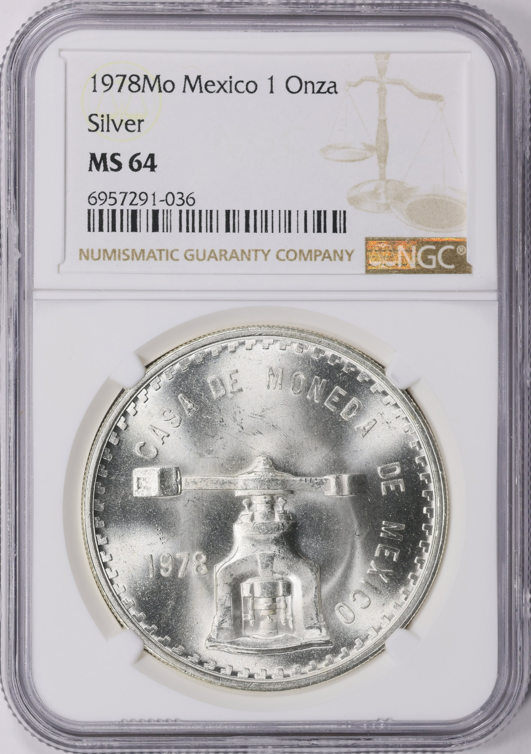 Mexico 1978-Mo Silver Onza Wide Spacing KM-M49b.1 NGC MS-64 (Item ...