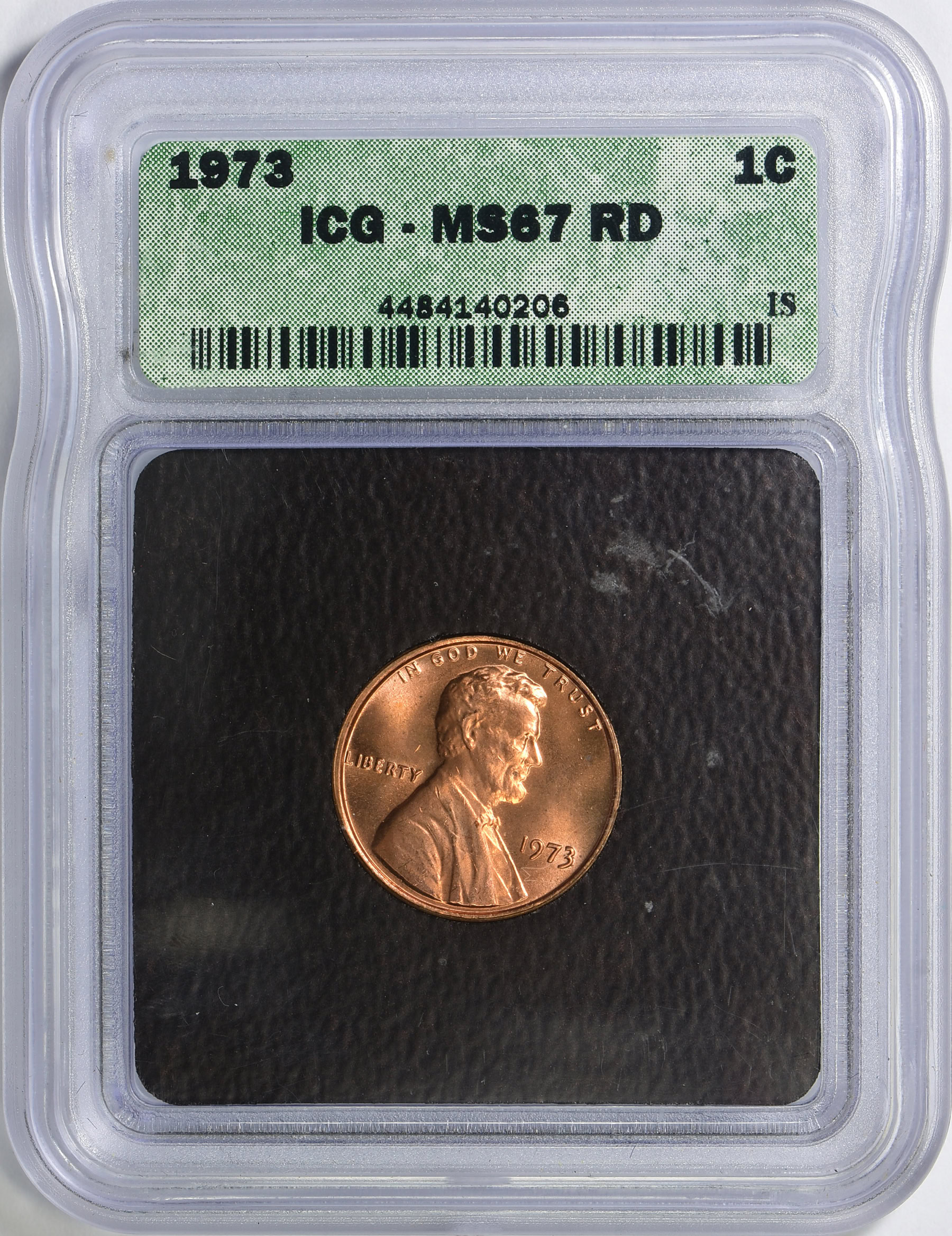 1973 Lincoln Cent ICG MS-67 RD (Item 1701410) | GreatCollections Coin Auctions