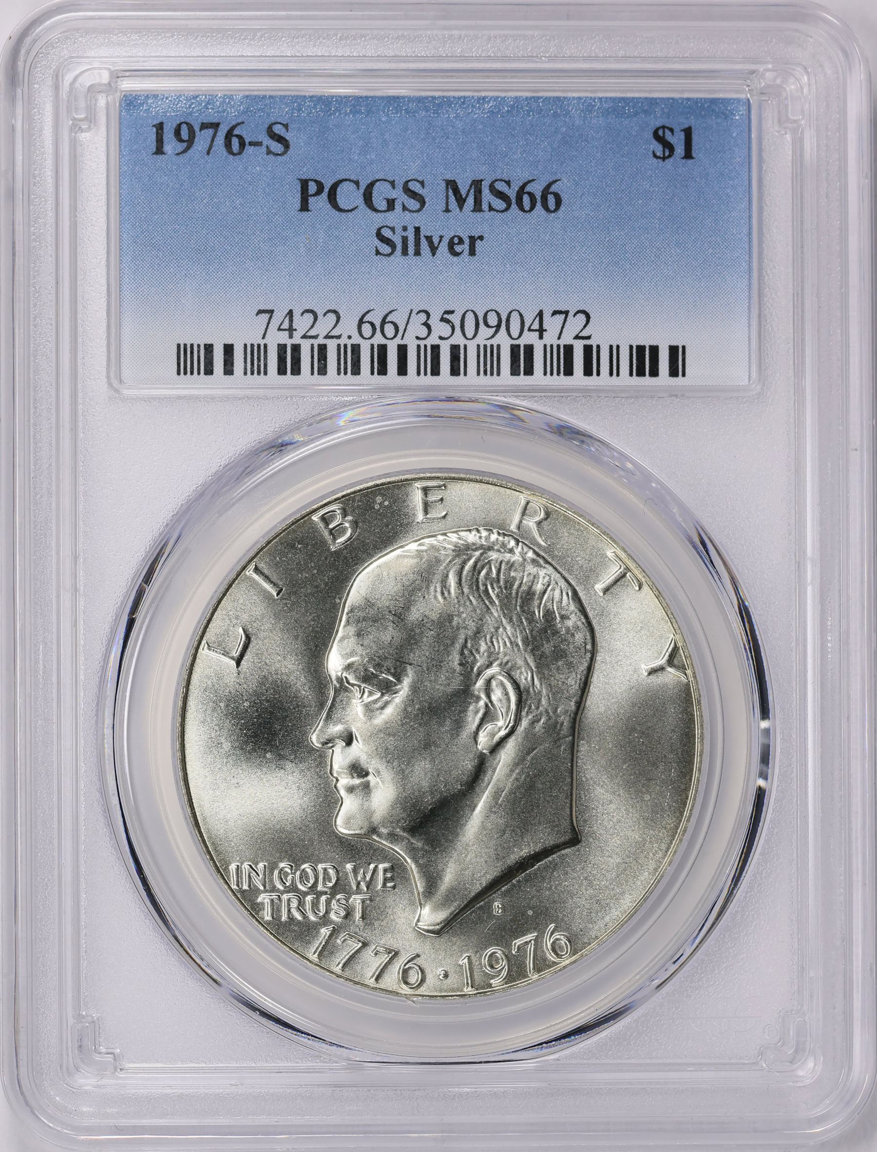 1976-S Eisenhower Dollar Silver PCGS MS-66 (Item 1701422) | GreatCollections Coin Auctions