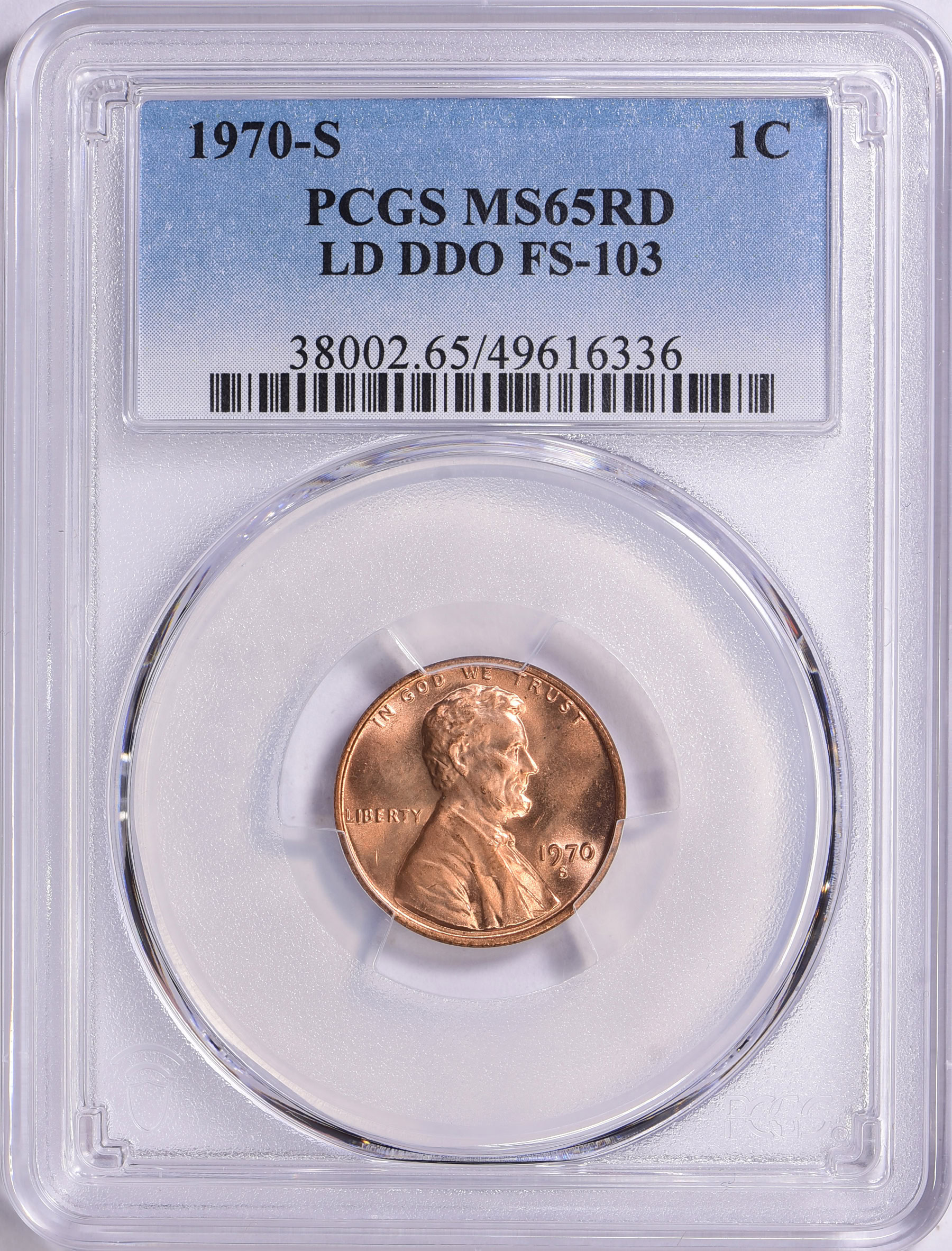 1970-S Lincoln Cent Doubled Die Obverse, Large Date FS-103 PCGS MS-65 ...