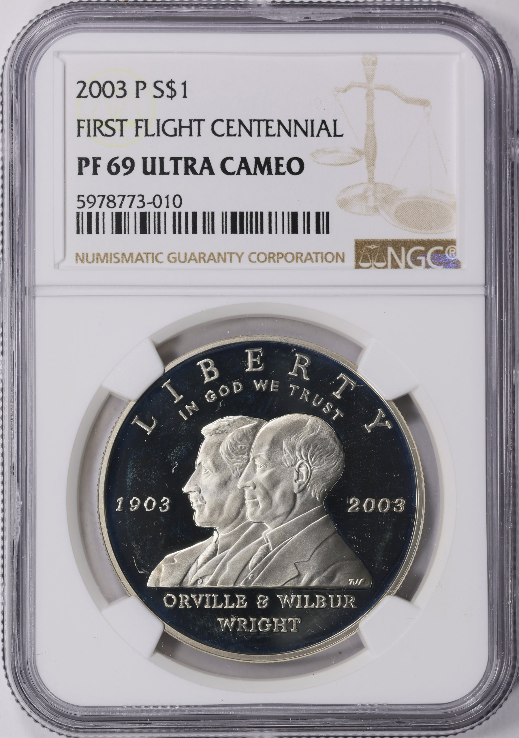 2003-P First Flight Centennial Silver Dollar NGC Proof-69 UC | NGC Cert ...