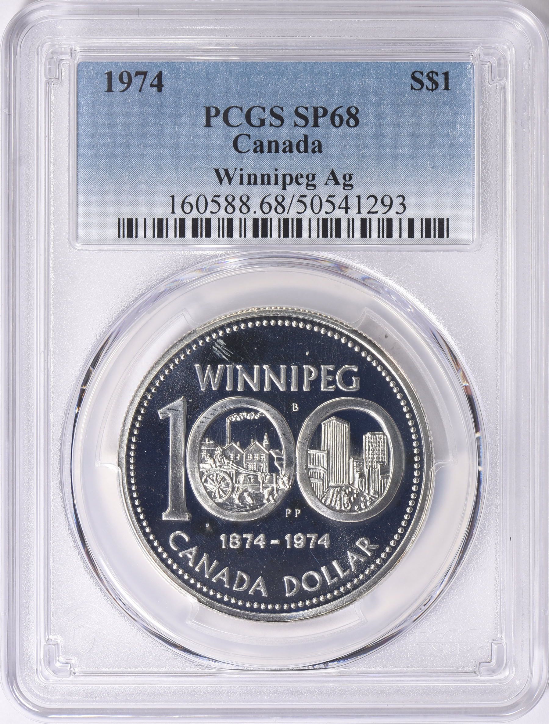 Canada 1974 Silver Dollar Winnipeg Centennial KM-88a PCGS SP-68 (Item ...