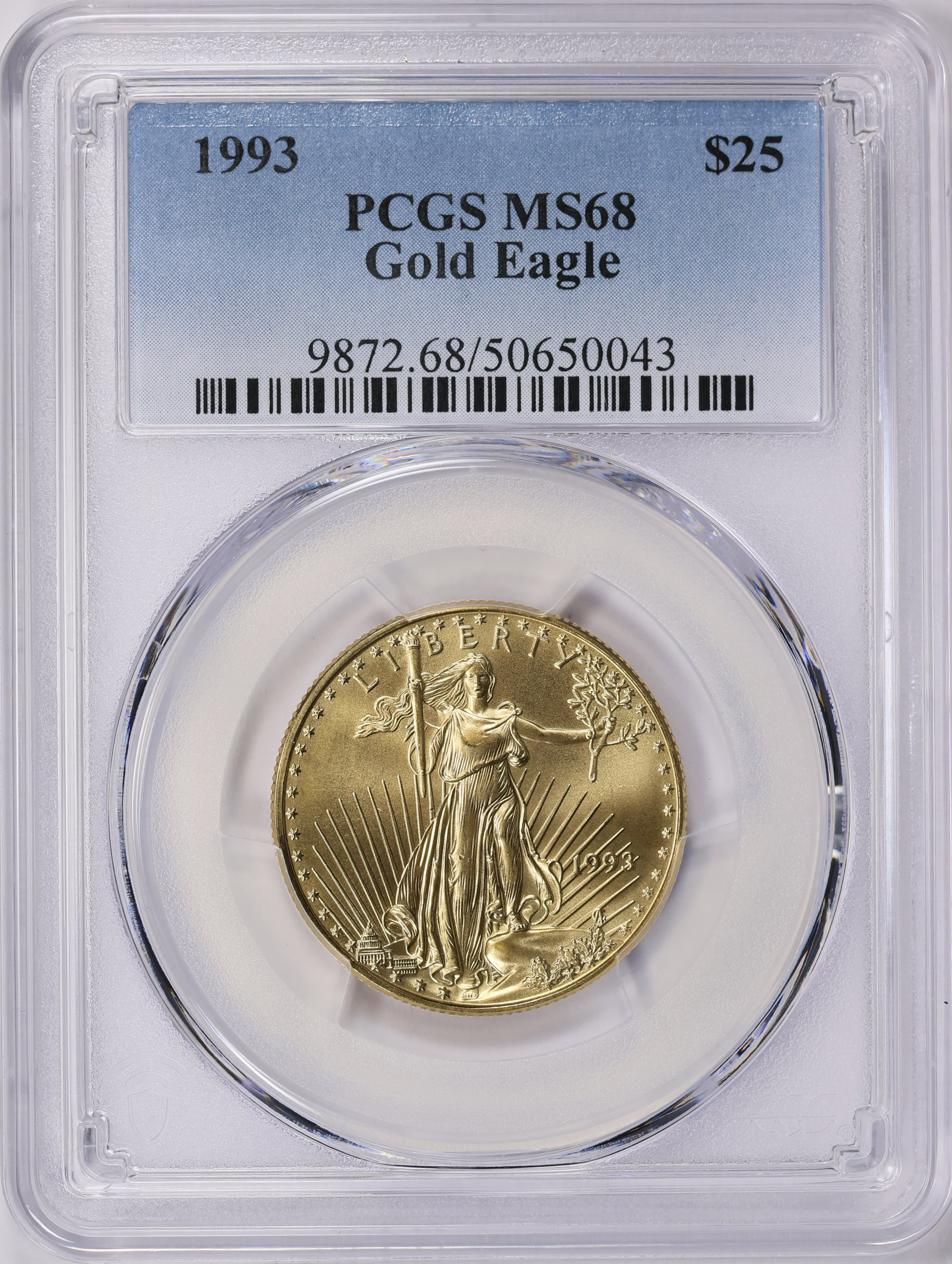 1993 $25 Half-Ounce Gold American Eagle PCGS MS-68 (Item 1701819) | GreatCollections Coin Auctions