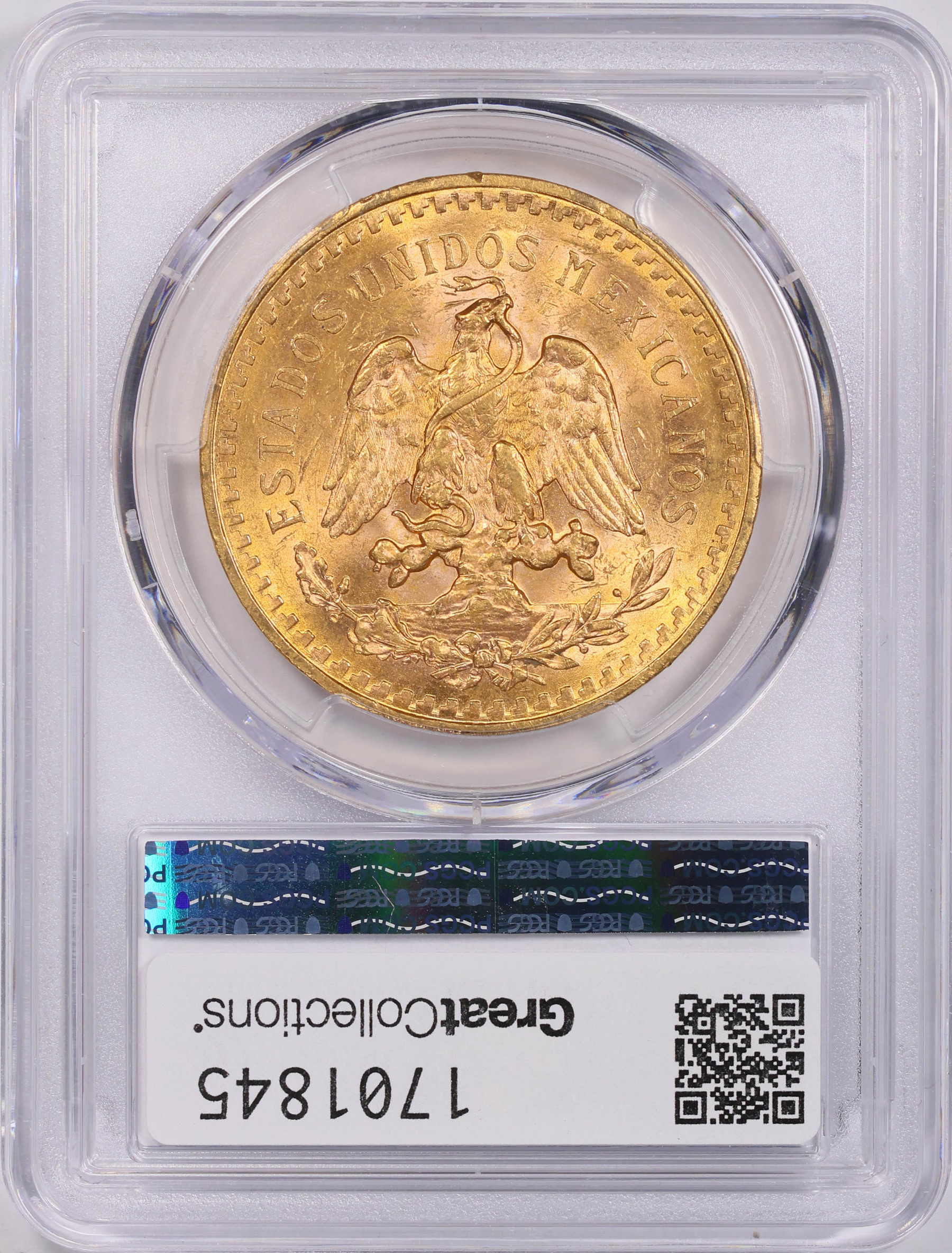 Mexico 1921 Gold 50 Pesos KM-481 PCGS MS-63 (AGW = 1.2057 oz.) (Item 1701845) | GreatCollections ...