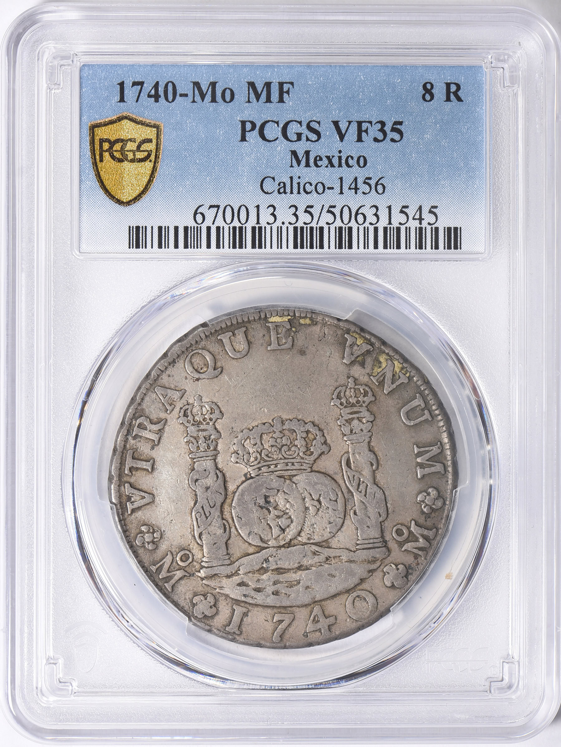 Mexico 1740-Mo MF Silver 8 Reales KM-103 PCGS VF-35 (Item 1701851) | GreatCollections Coin Auctions