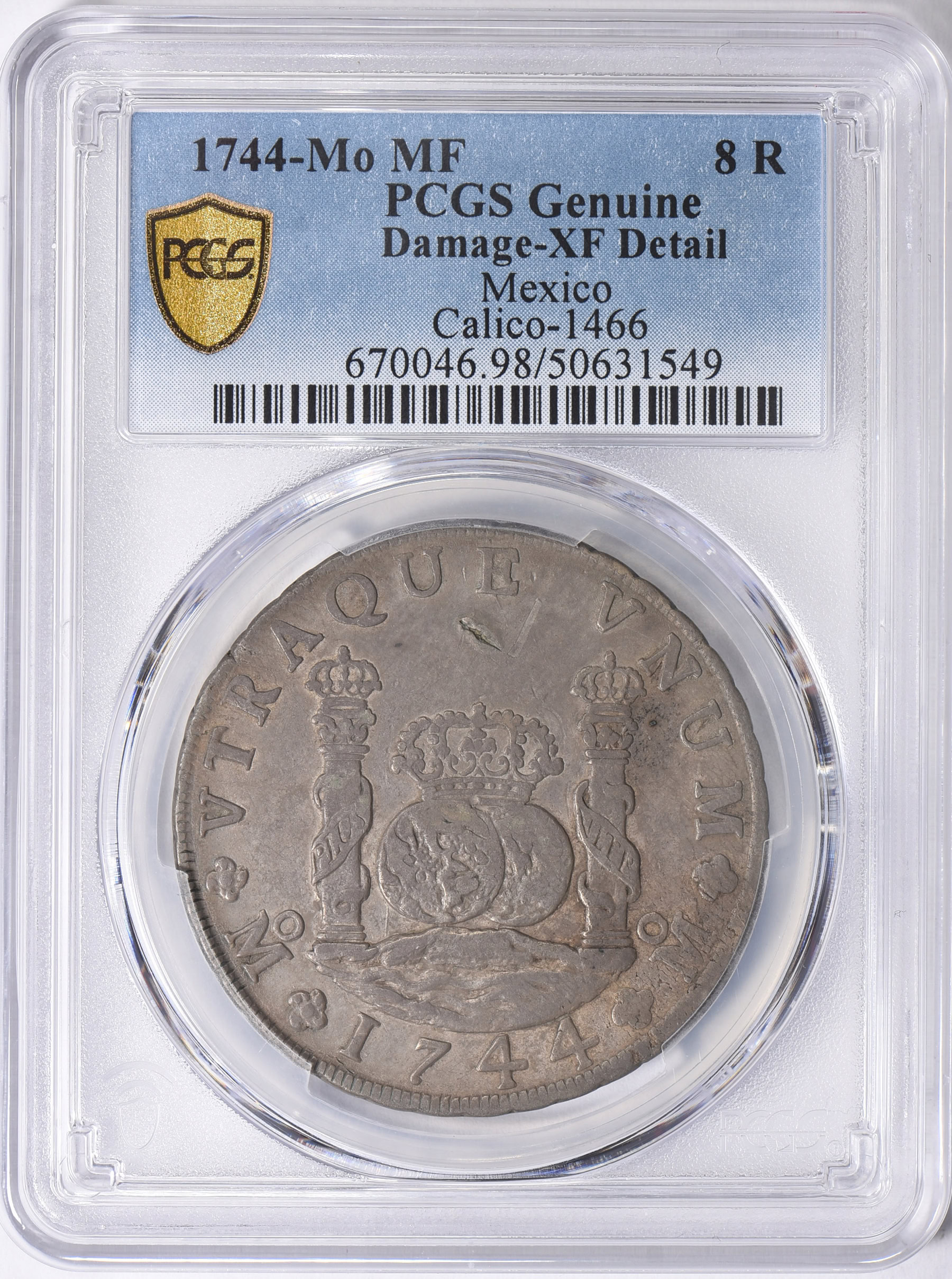 Mexico 1744-Mo MF Silver 8 Reales KM-103 PCGS Genuine XF Details (Item 1701855 ...