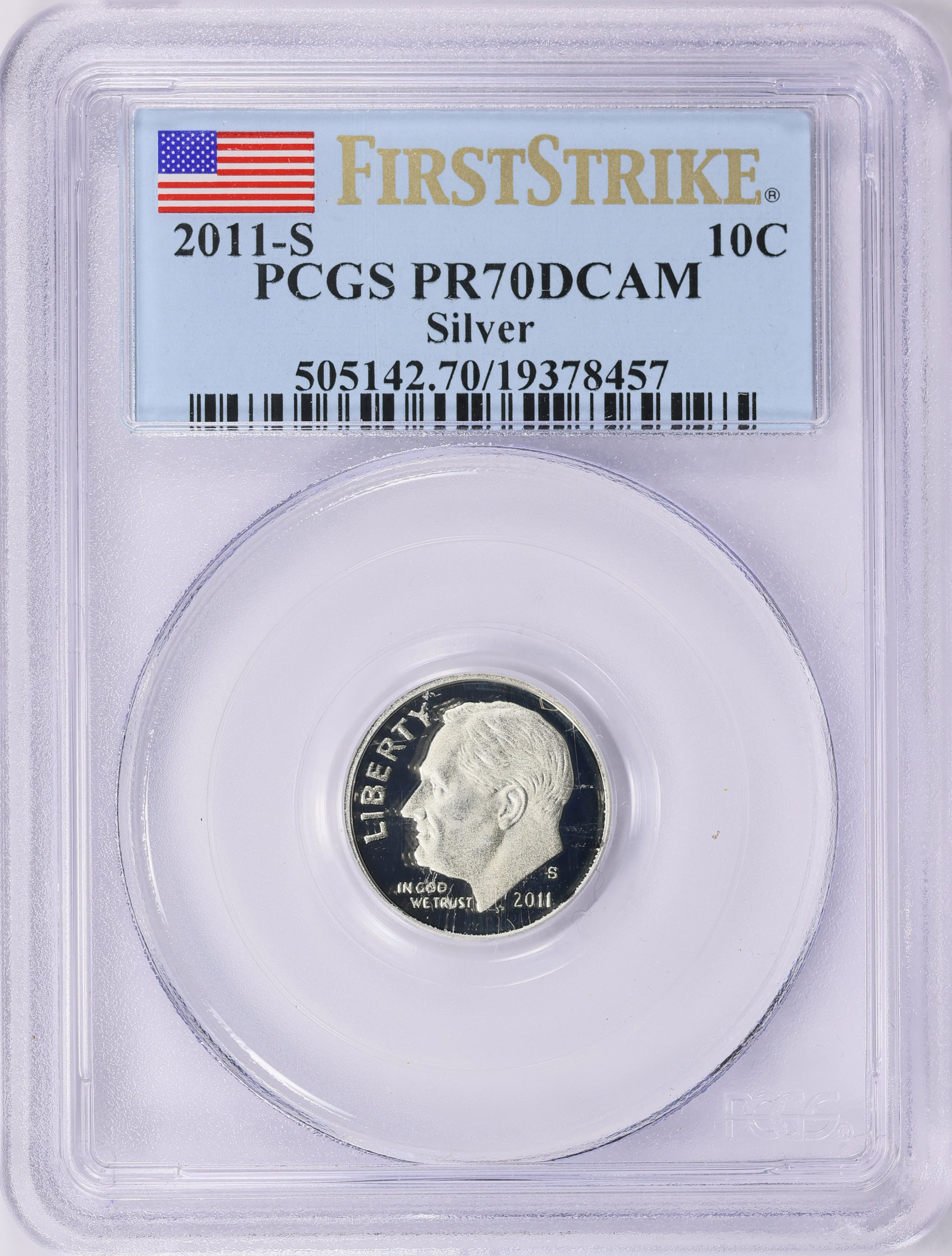 2011-S Roosevelt Dime Silver First Strike PCGS Proof-70 DCAM (Item ...