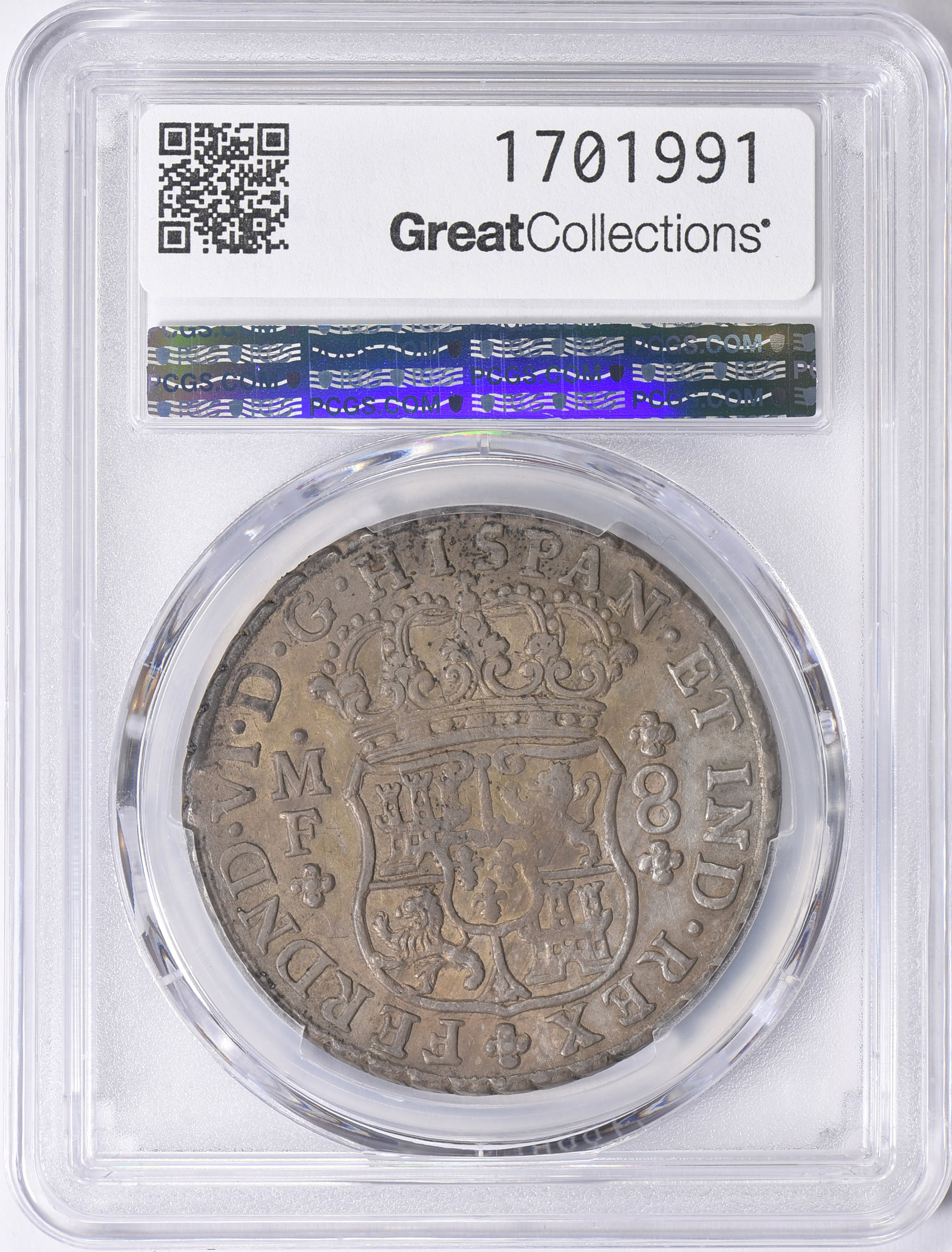 Mexico 1751-Mo MF Silver 8 Reales KM-104.2 PCGS Genuine AU Details ...