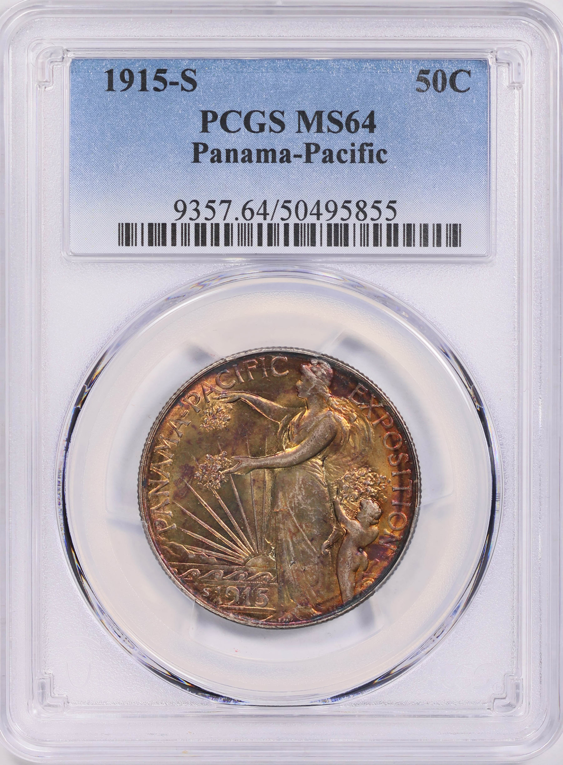 1915-S Panama-Pacific Exposition Half Dollar PCGS MS-64 (Toned) (Item 1702161 ...