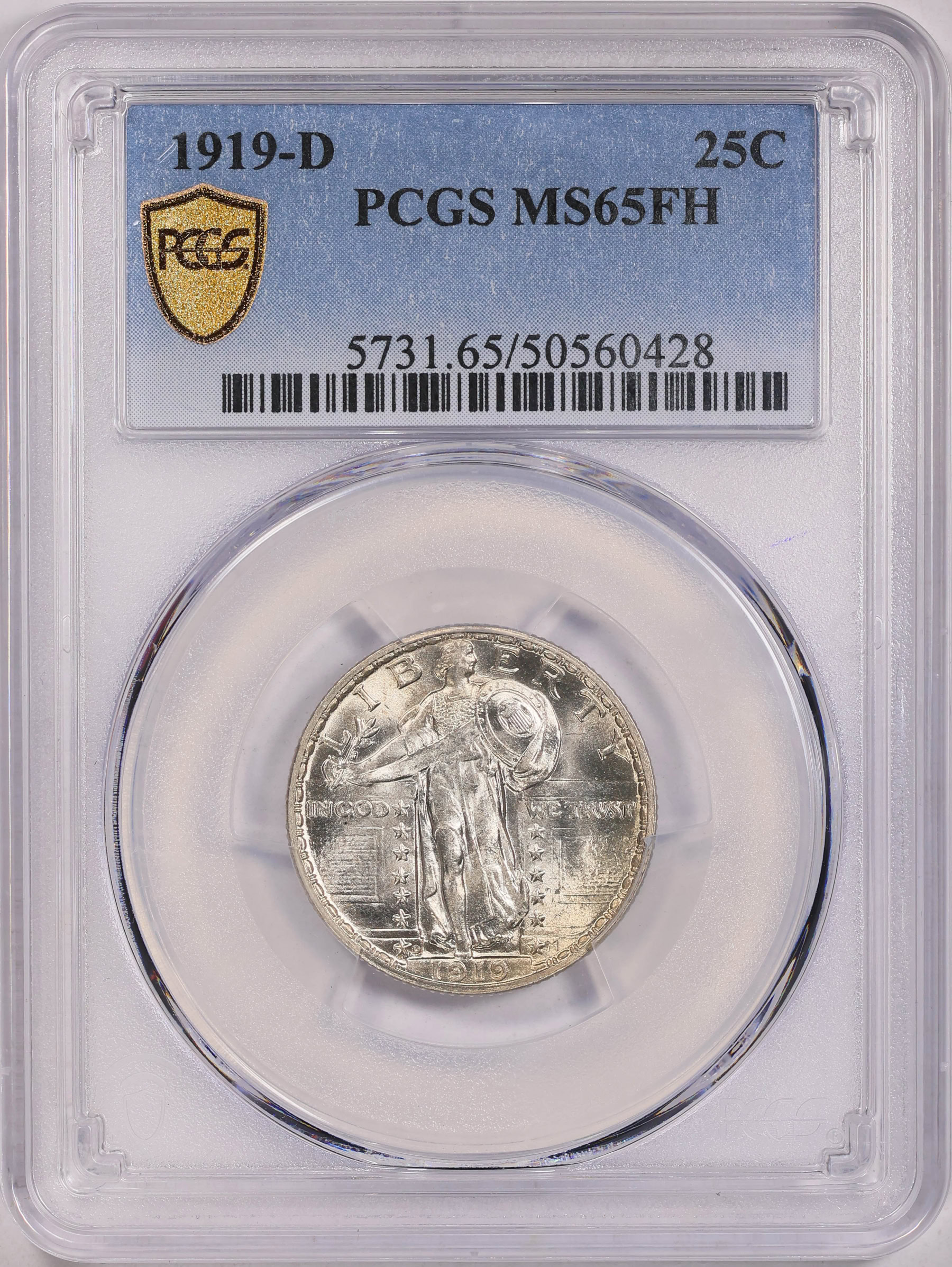 1919-D Standing Liberty Quarter PCGS MS-65 FH (Item 1702329) | GreatCollections Coin Auctions