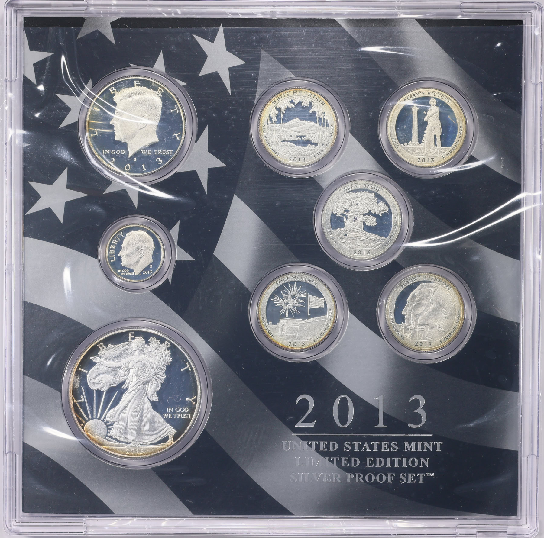 2013 U.S. Mint Limited Edition Silver Proof Set Uncertified in Original Government Packaging (8 ...
