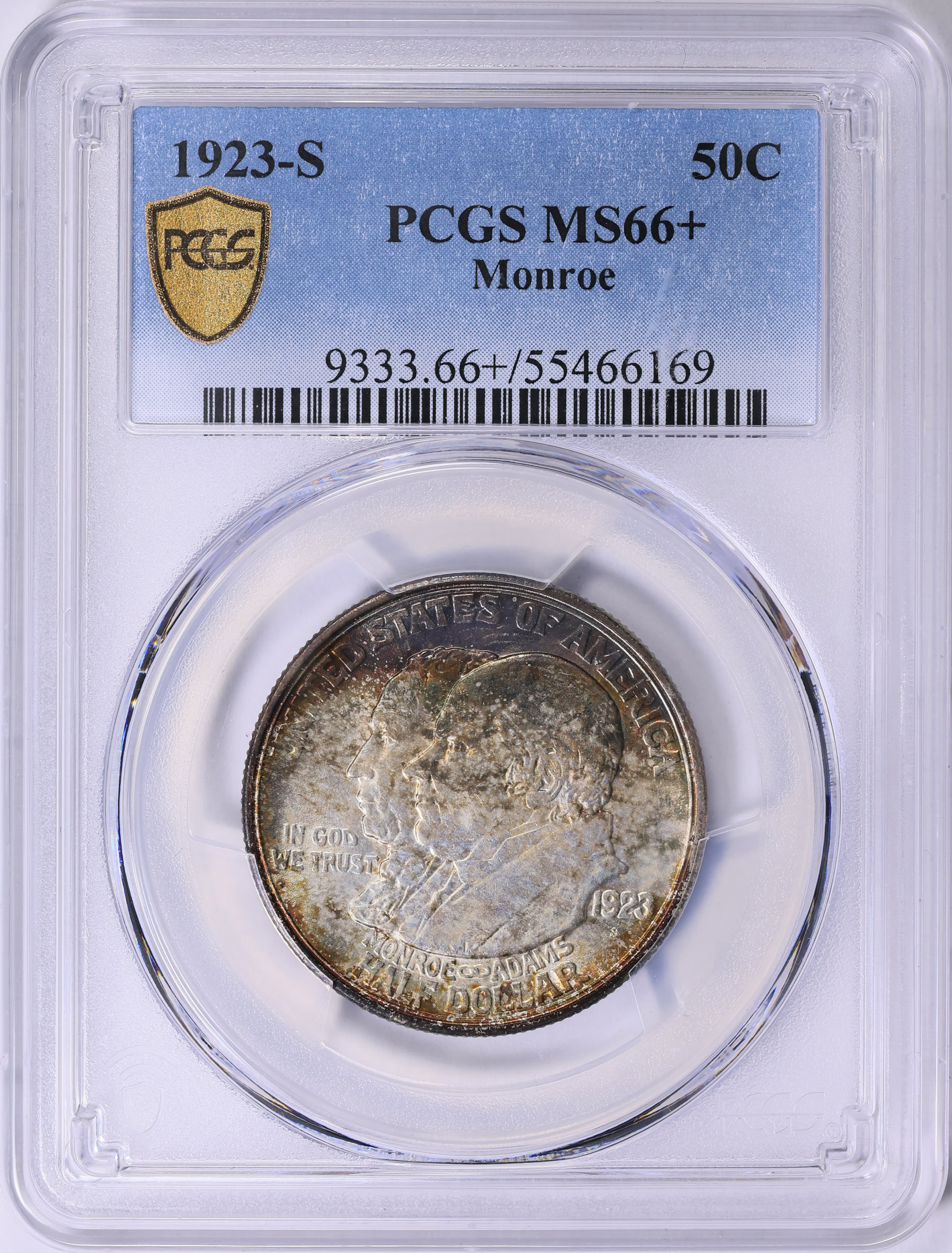 1923-S Monroe Doctrine Centennial Half Dollar PCGS MS-66+ (Toned) (Item ...