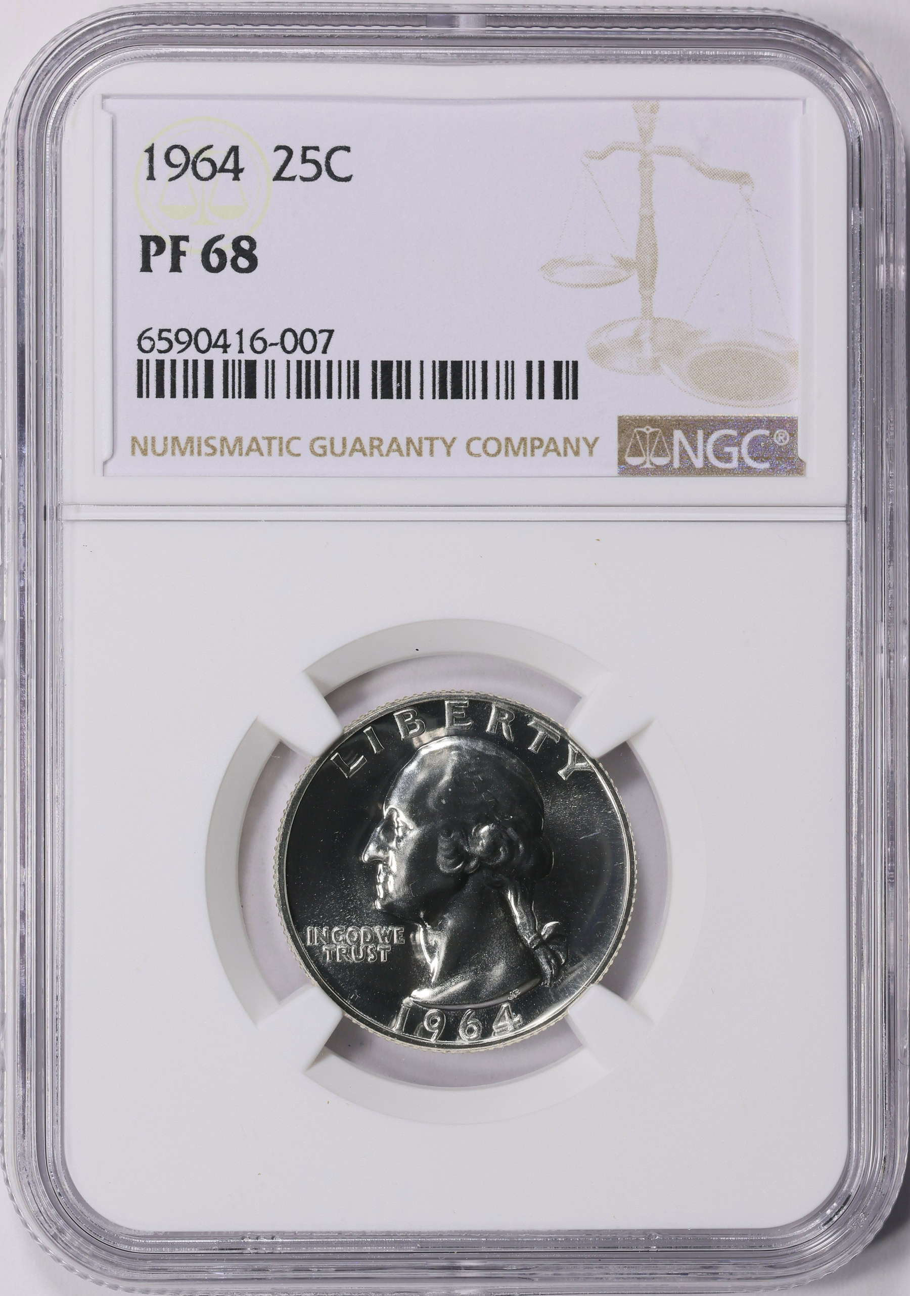 1964 Washington Quarter NGC Proof-68 (Item 1702749) | GreatCollections ...