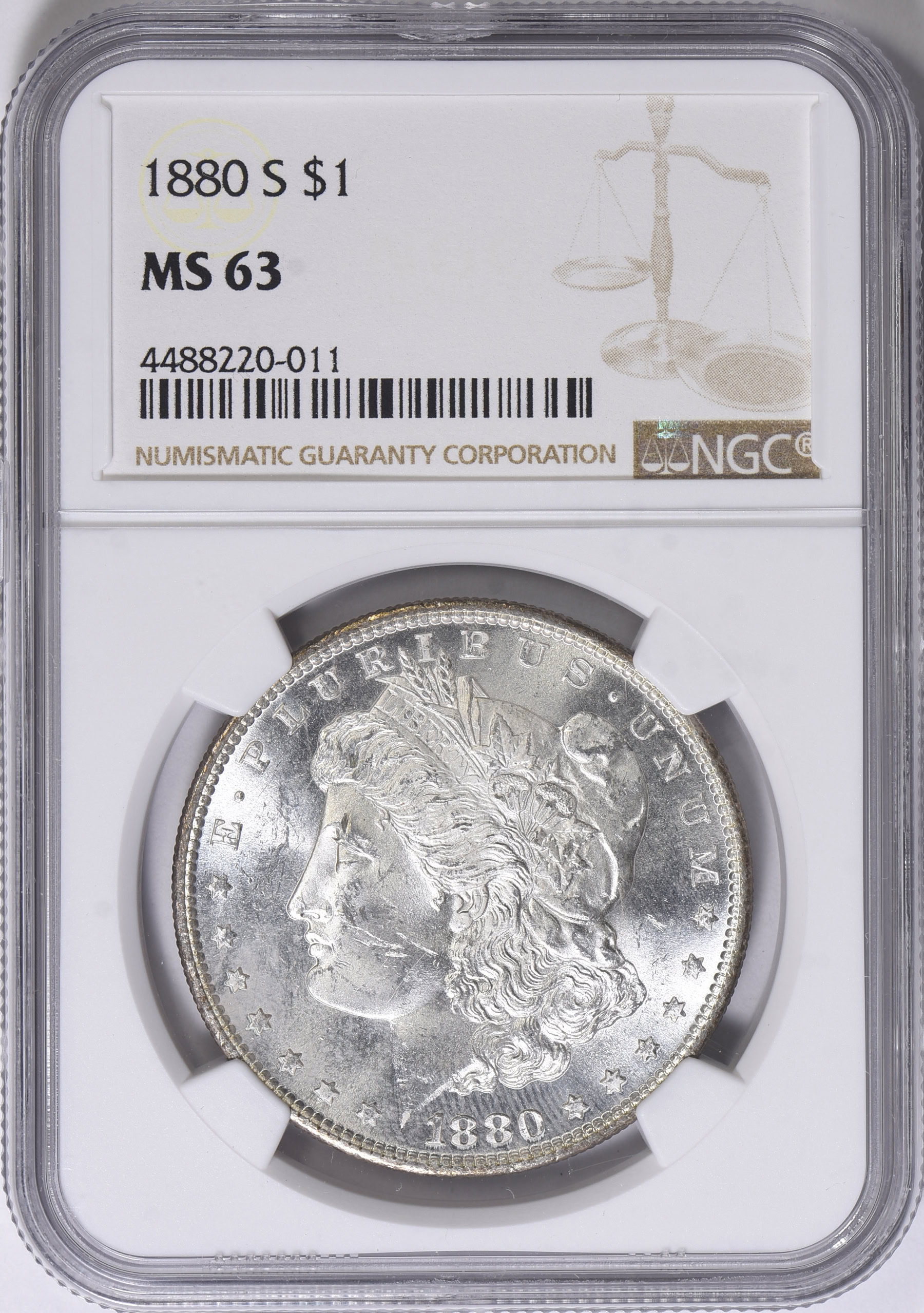 1880-S Morgan Silver Dollar NGC MS-63 (Item 1702781) | GreatCollections Coin Auctions