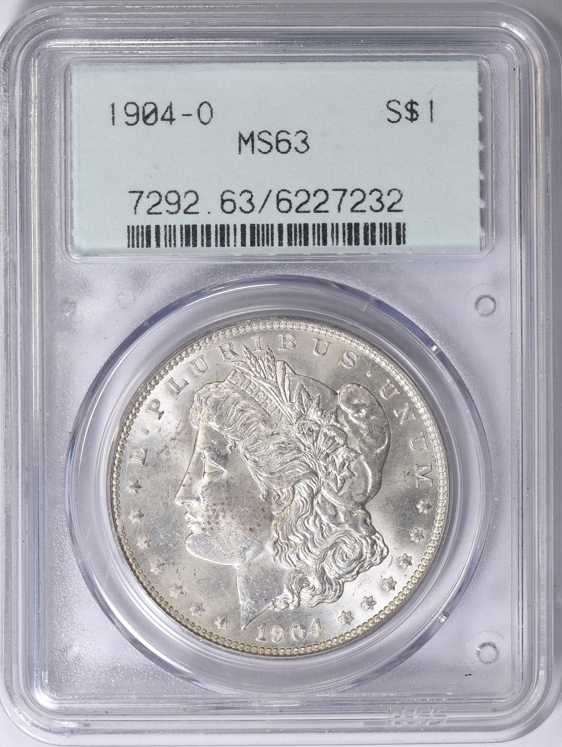 1904-O Morgan Silver Dollar PCGS MS-63 OGH (2nd Gen) (Item 1702843) | GreatCollections Coin Auctions