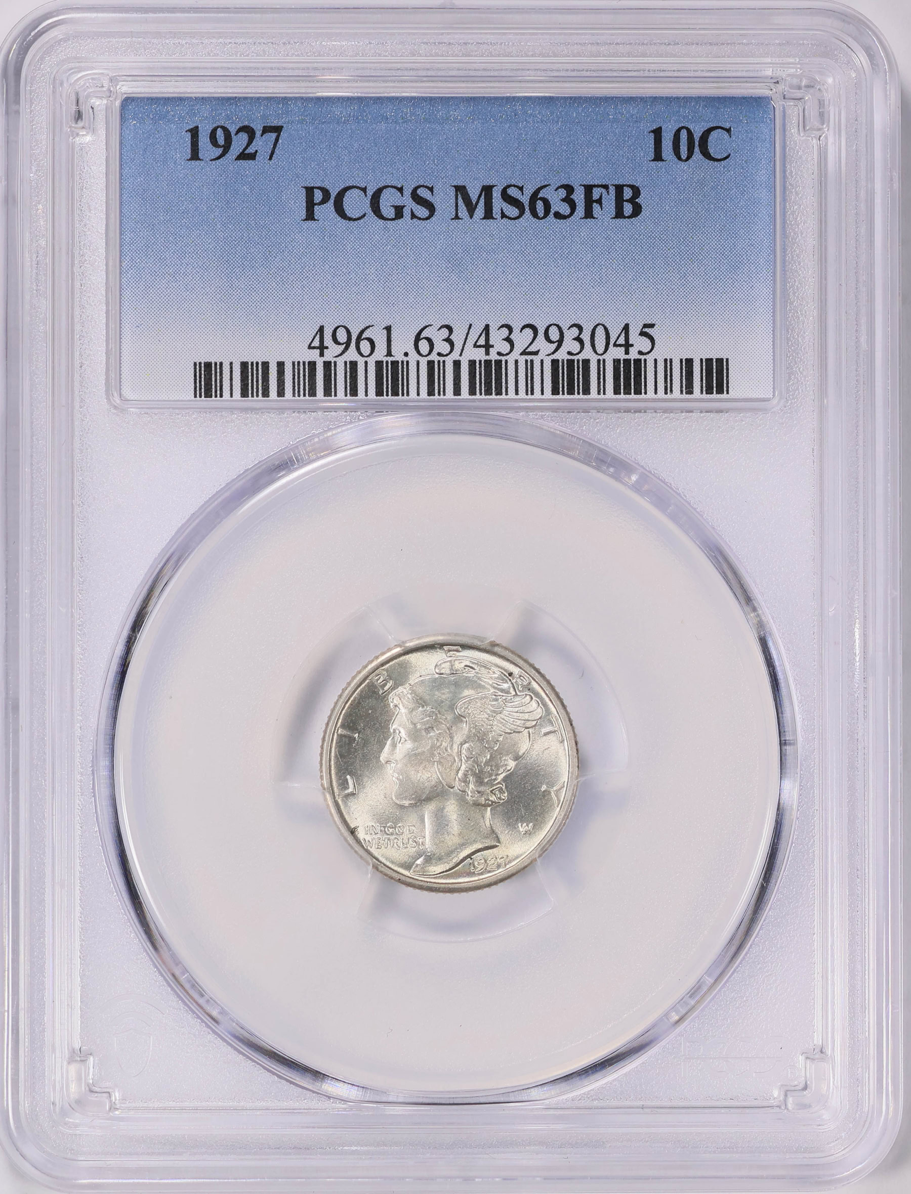 1927 Mercury Dime PCGS MS-63 FB (Item 1702917) | GreatCollections Coin Auctions