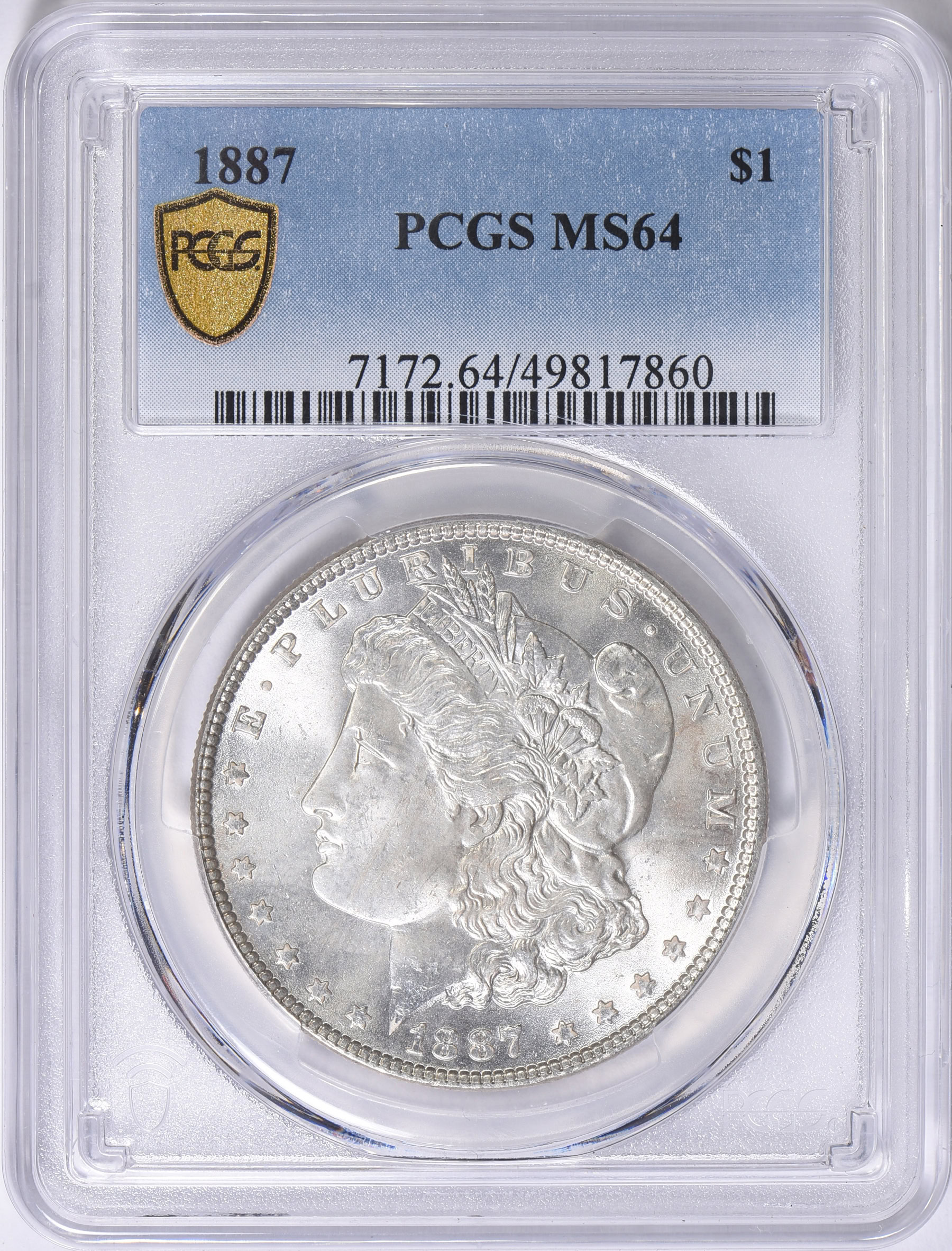 1887 Morgan Silver Dollar PCGS MS-64 (Item 1703077) | GreatCollections Coin Auctions