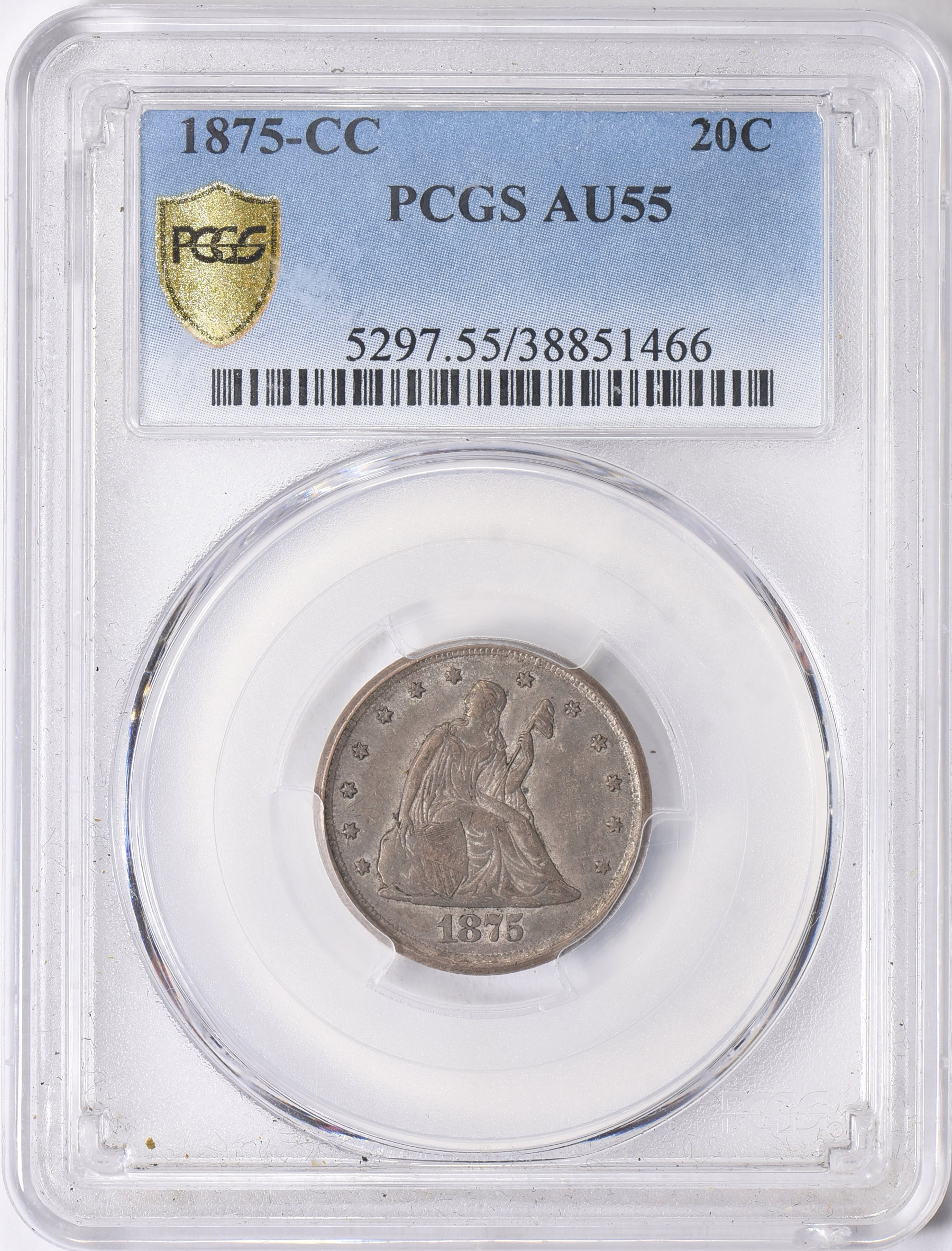 1875-CC Twenty-Cent Piece PCGS AU-55 (Item 1703331) | GreatCollections Coin Auctions