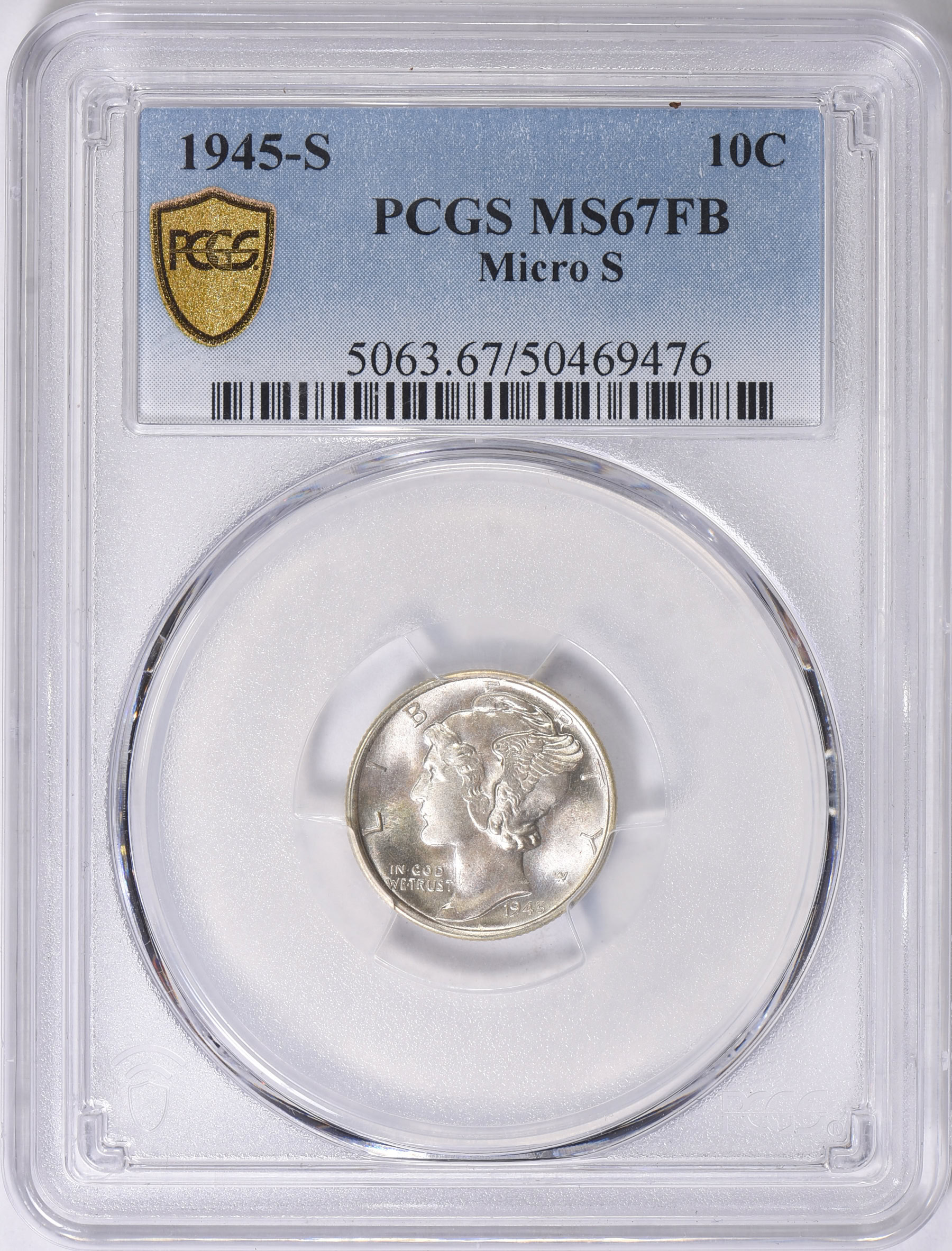 1945-S Mercury Dime Micro S PCGS MS-67 FB (Item 1703357) | GreatCollections Coin Auctions