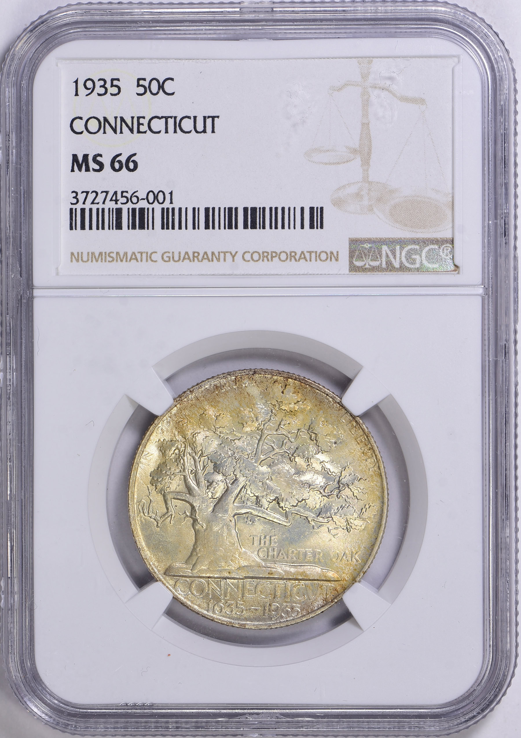 1935 Connecticut Tercentenary Half Dollar NGC MS-66 (Toned) (Item 1703403) | GreatCollections ...