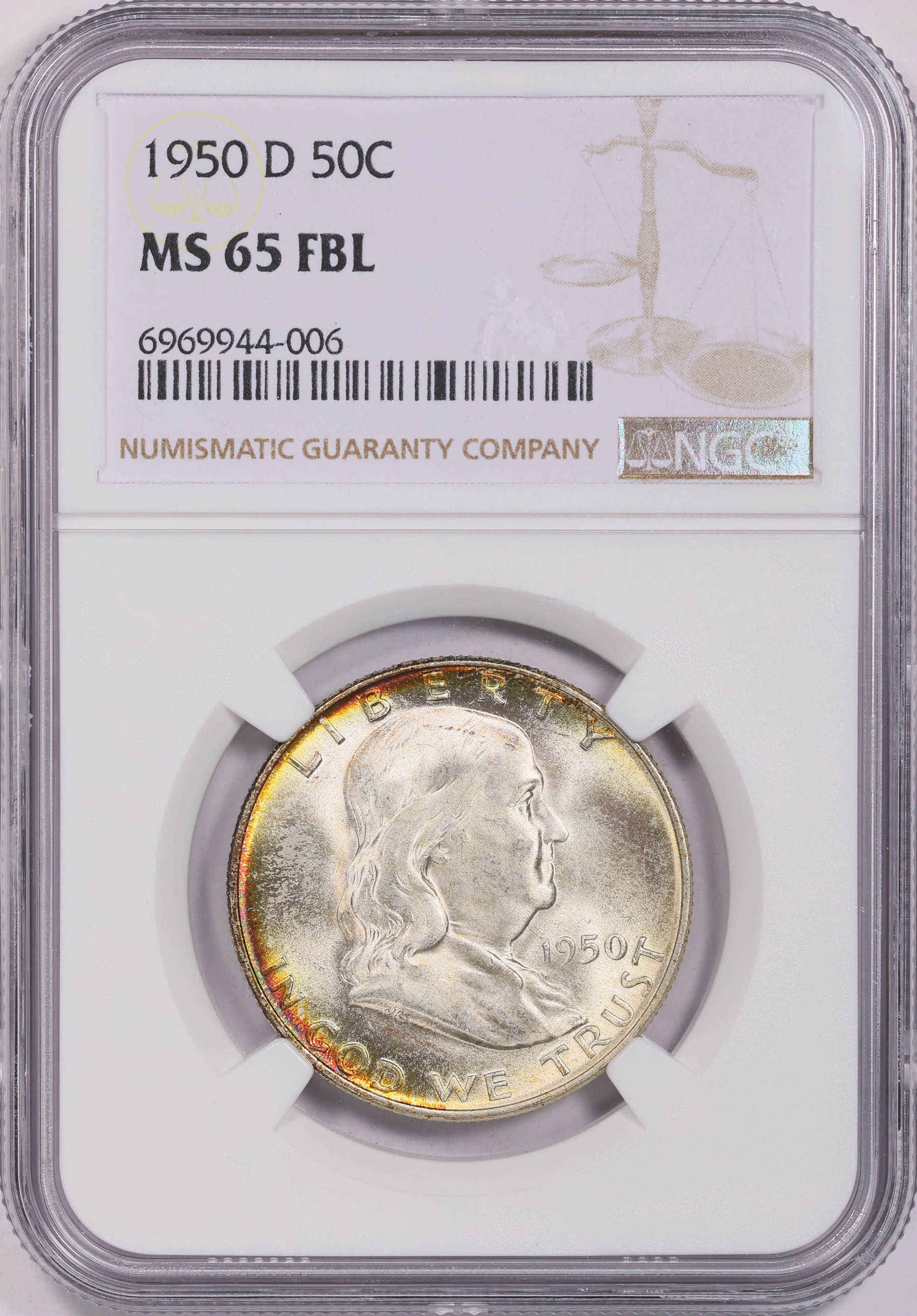 1950-D Franklin Half Dollar NGC MS-65 FBL (Toned) (Item 1703441 ...