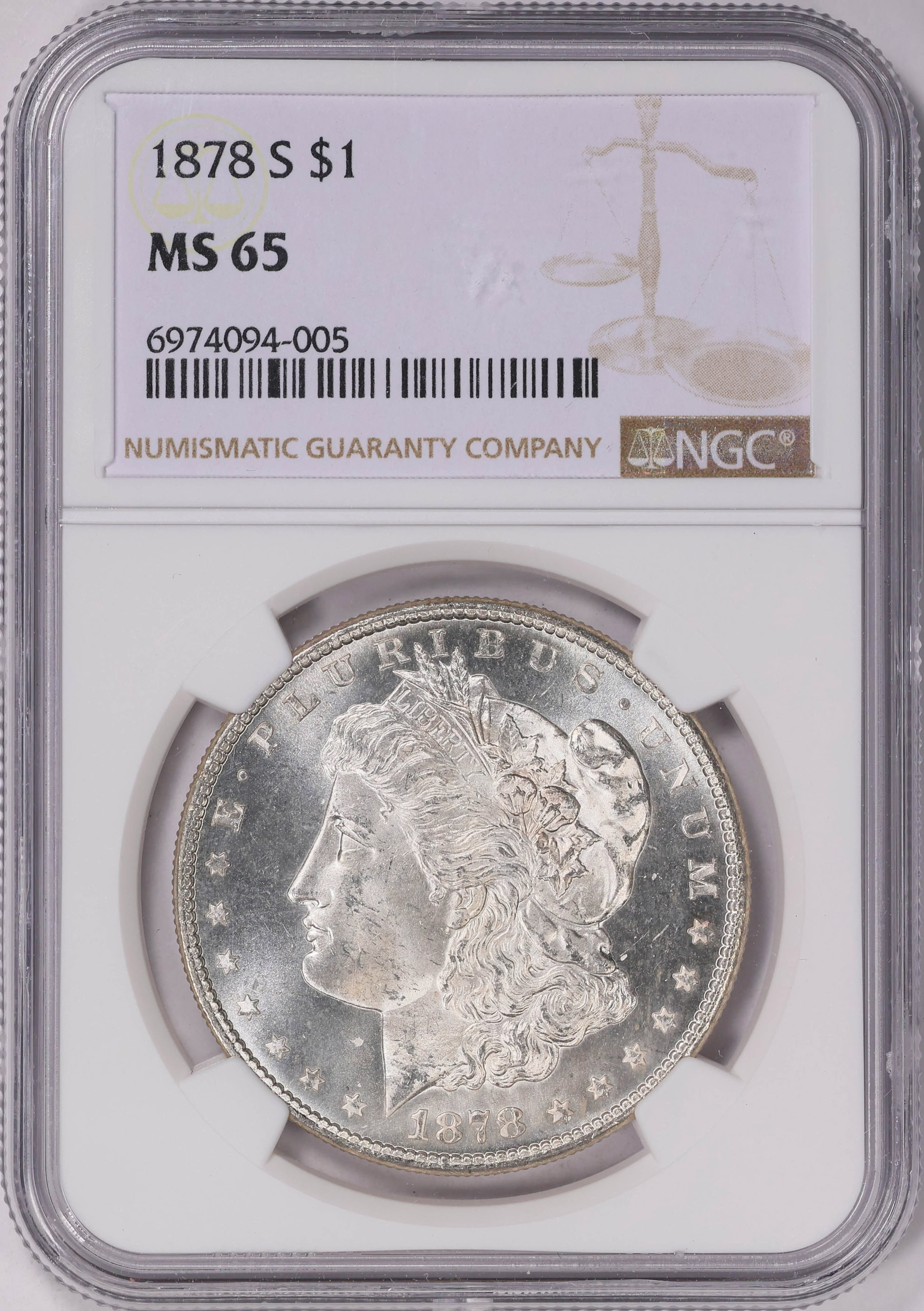1878-S Morgan Silver Dollar NGC MS-65 (Item 1703461) | GreatCollections ...