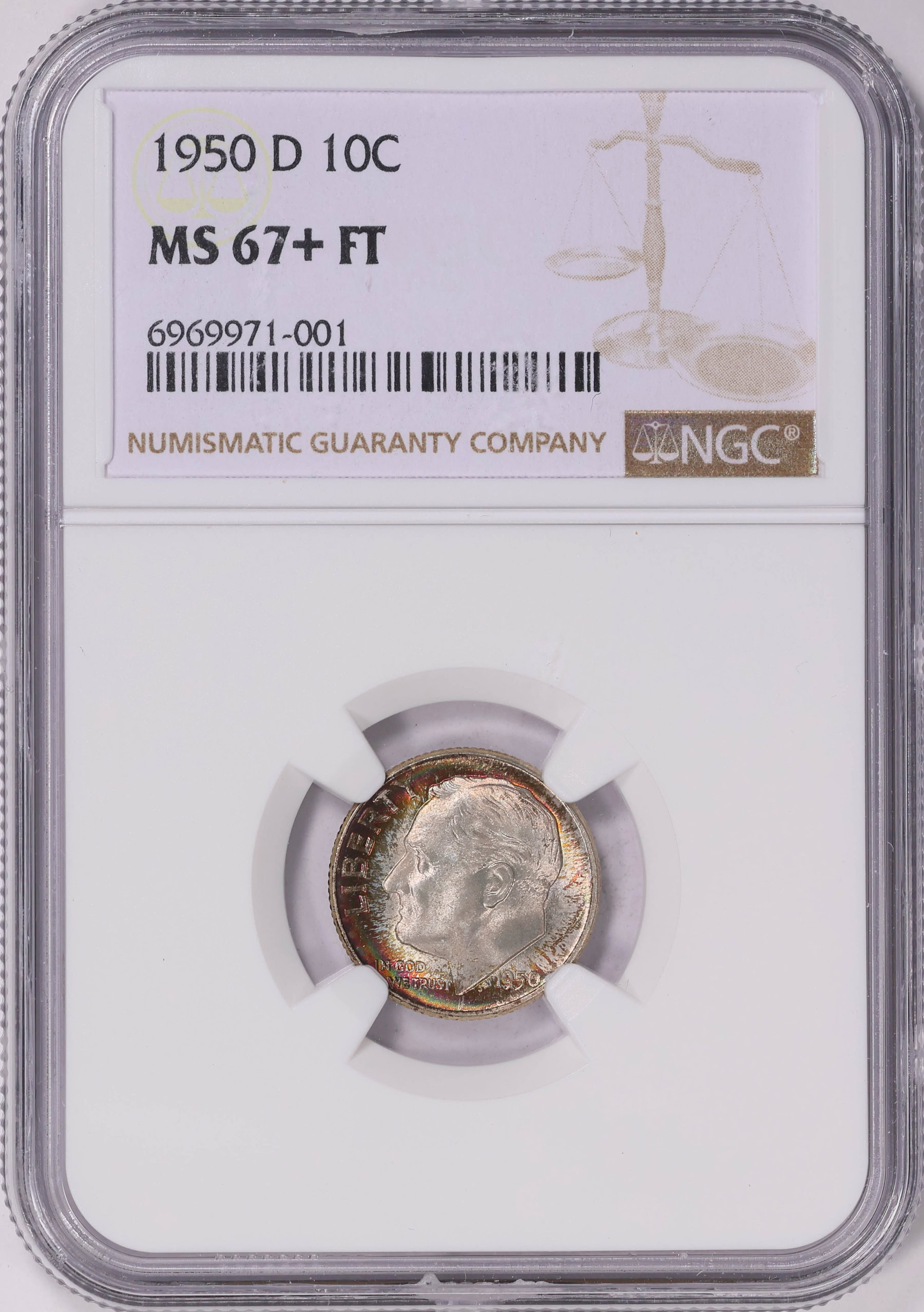 1950-D Roosevelt Dime NGC MS-67+ FT (Toned) (Item 1703474 ...