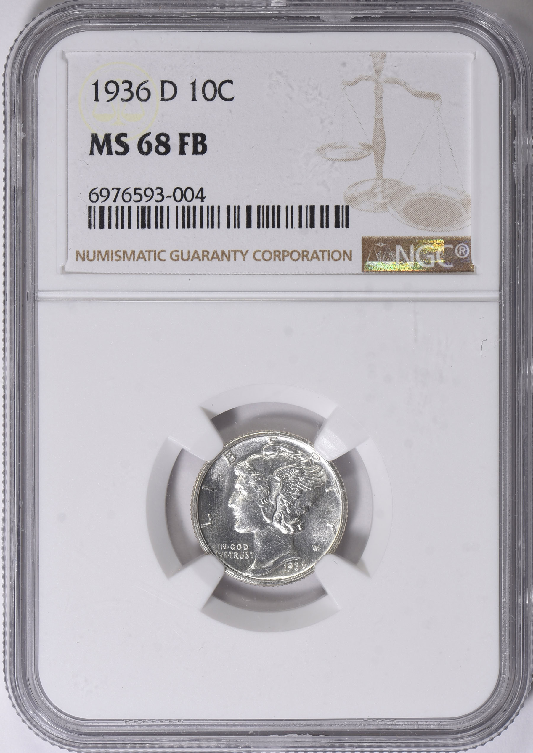 1936-D Mercury Dime NGC MS-68 FB (Item 1703492) | GreatCollections Coin Auctions