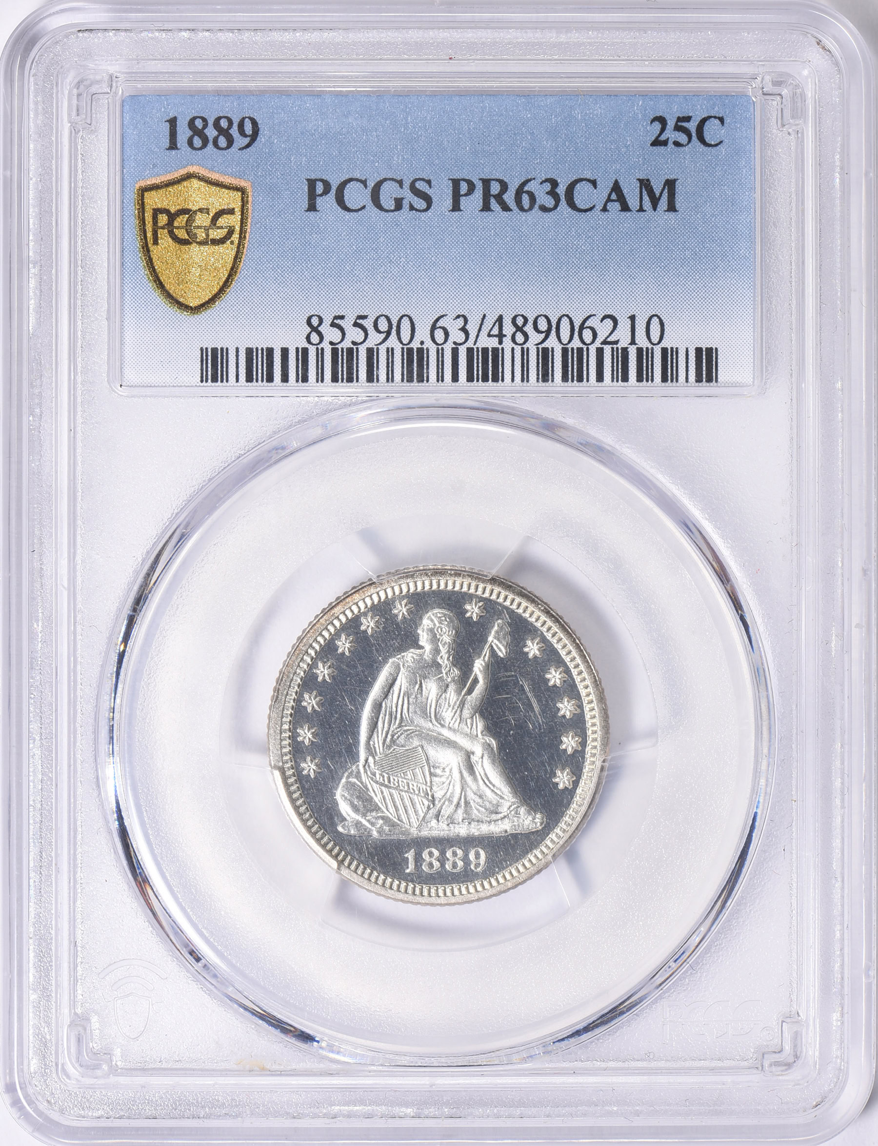 1889 Seated Liberty Quarter PCGS Proof-63 CAMEO (Item 1703650 ...