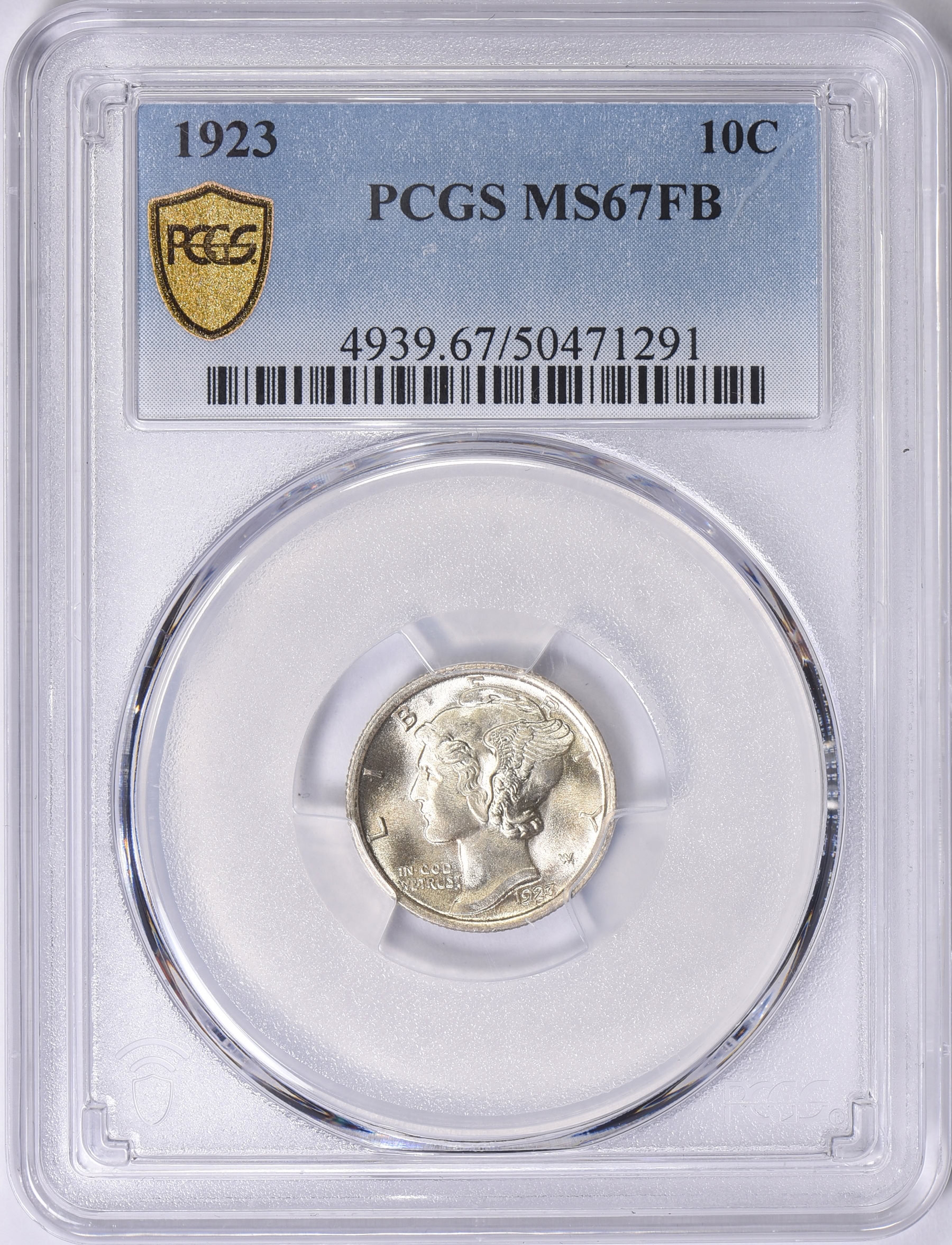 1923 Mercury Dime PCGS MS-67 FB (Item 1703839) | GreatCollections Coin Auctions