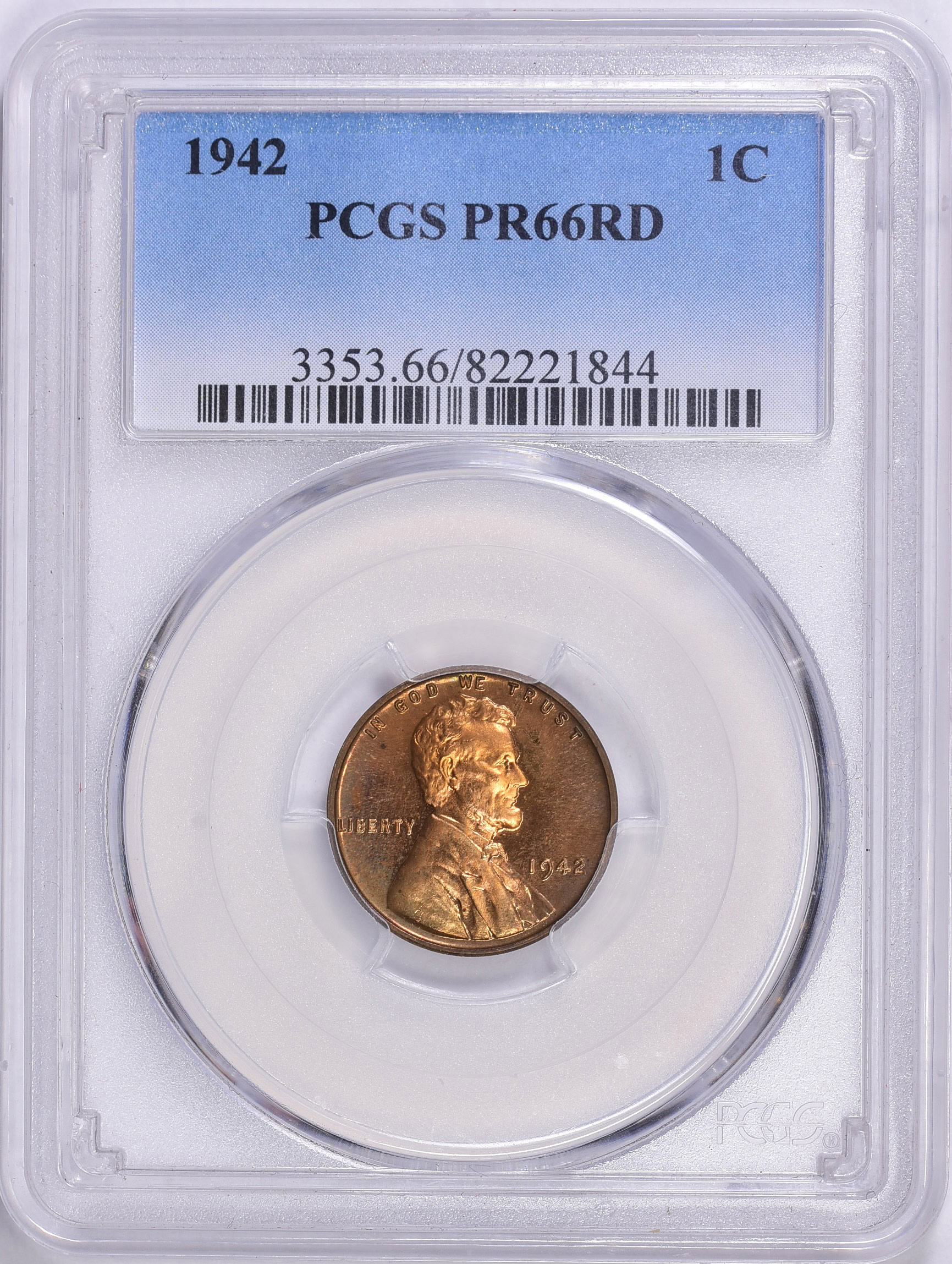 1942 Lincoln Cent PCGS Proof-66 RD (Item 1703954) | GreatCollections Coin Auctions