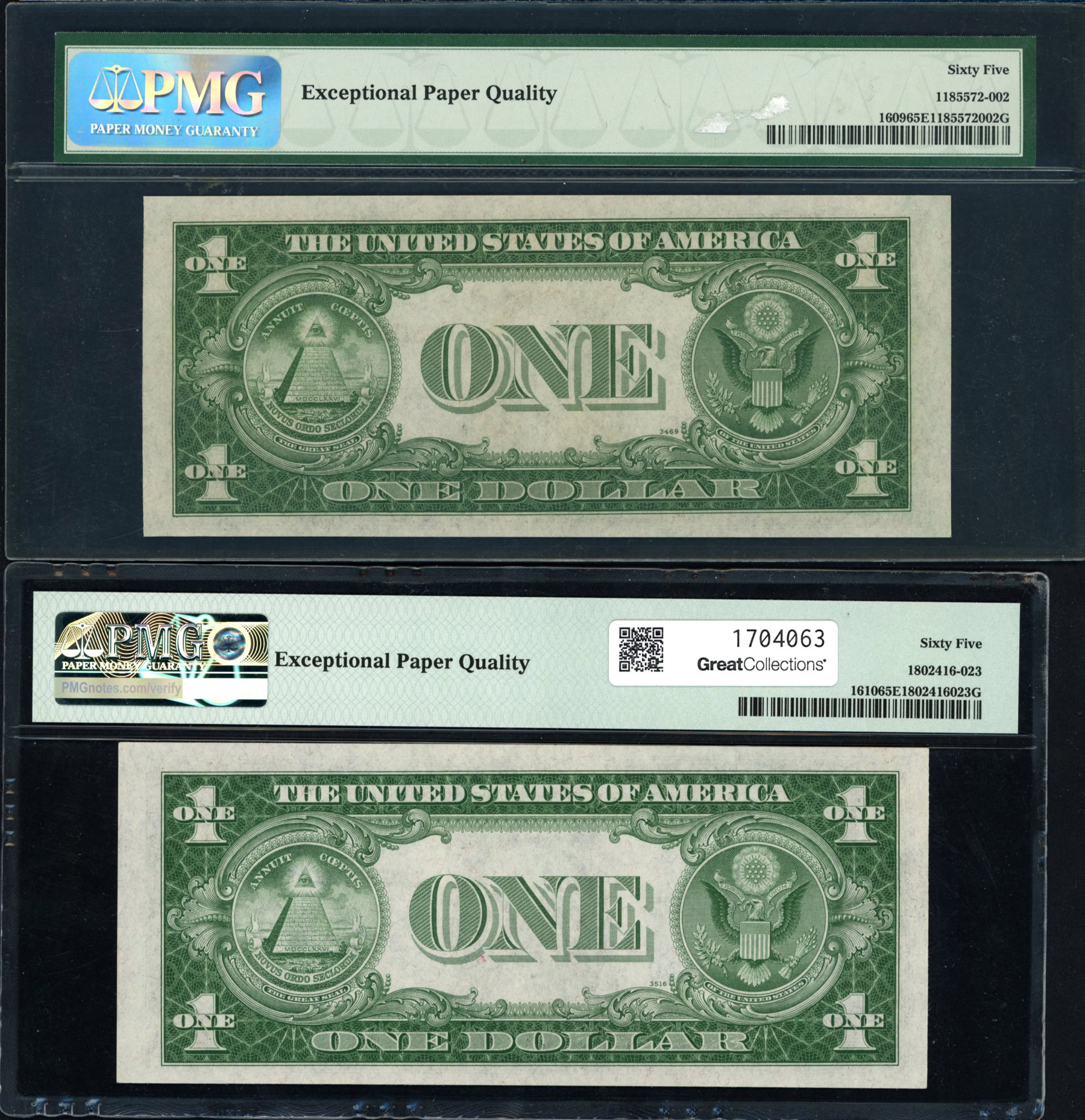 Fr. 1609/10 1935A $1 Experimental (R&S) Silver Certificate Notes Pair ...